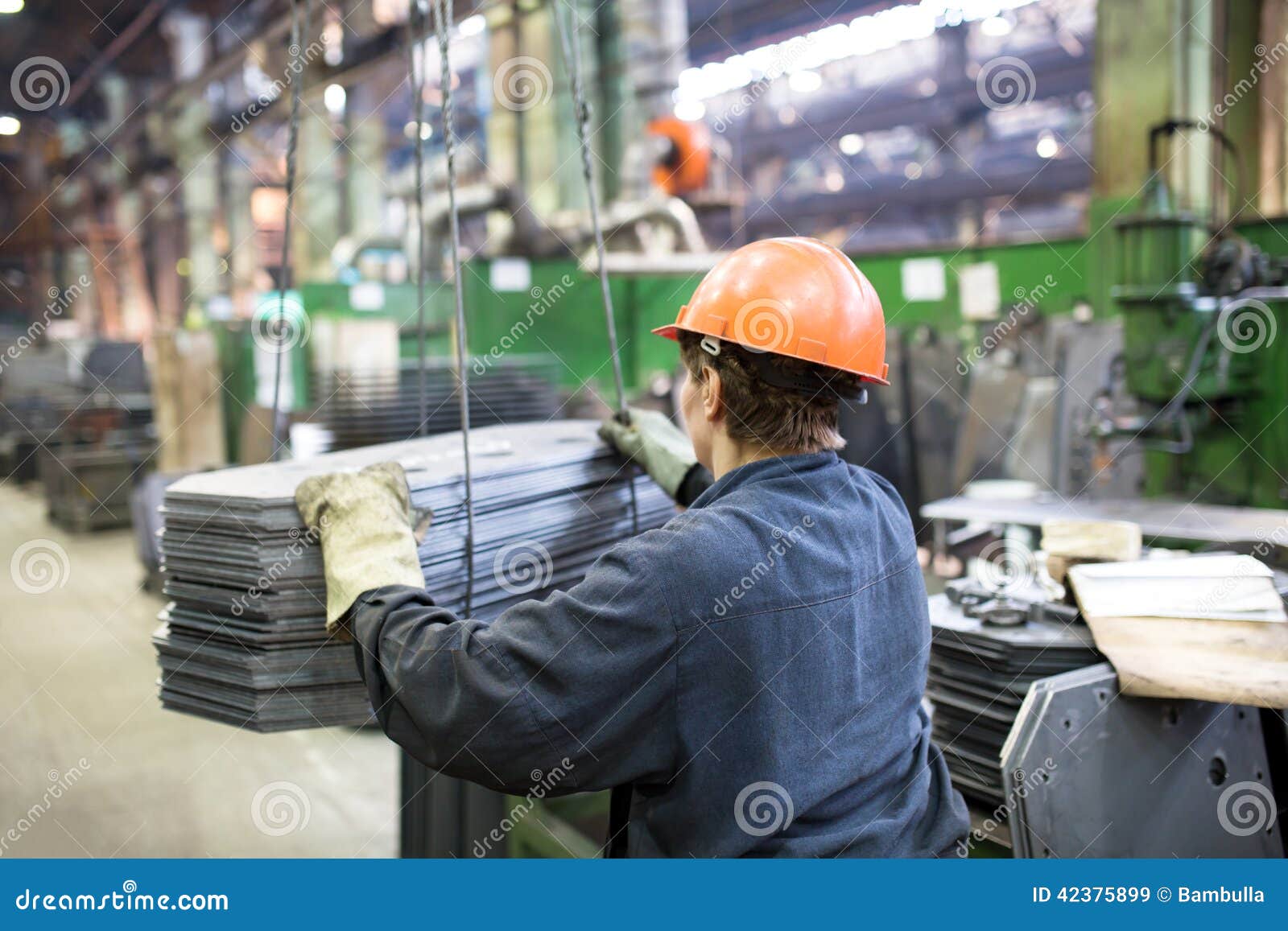 Factory Worker Transporting Cargo with Crane Editorial Stock Image ...