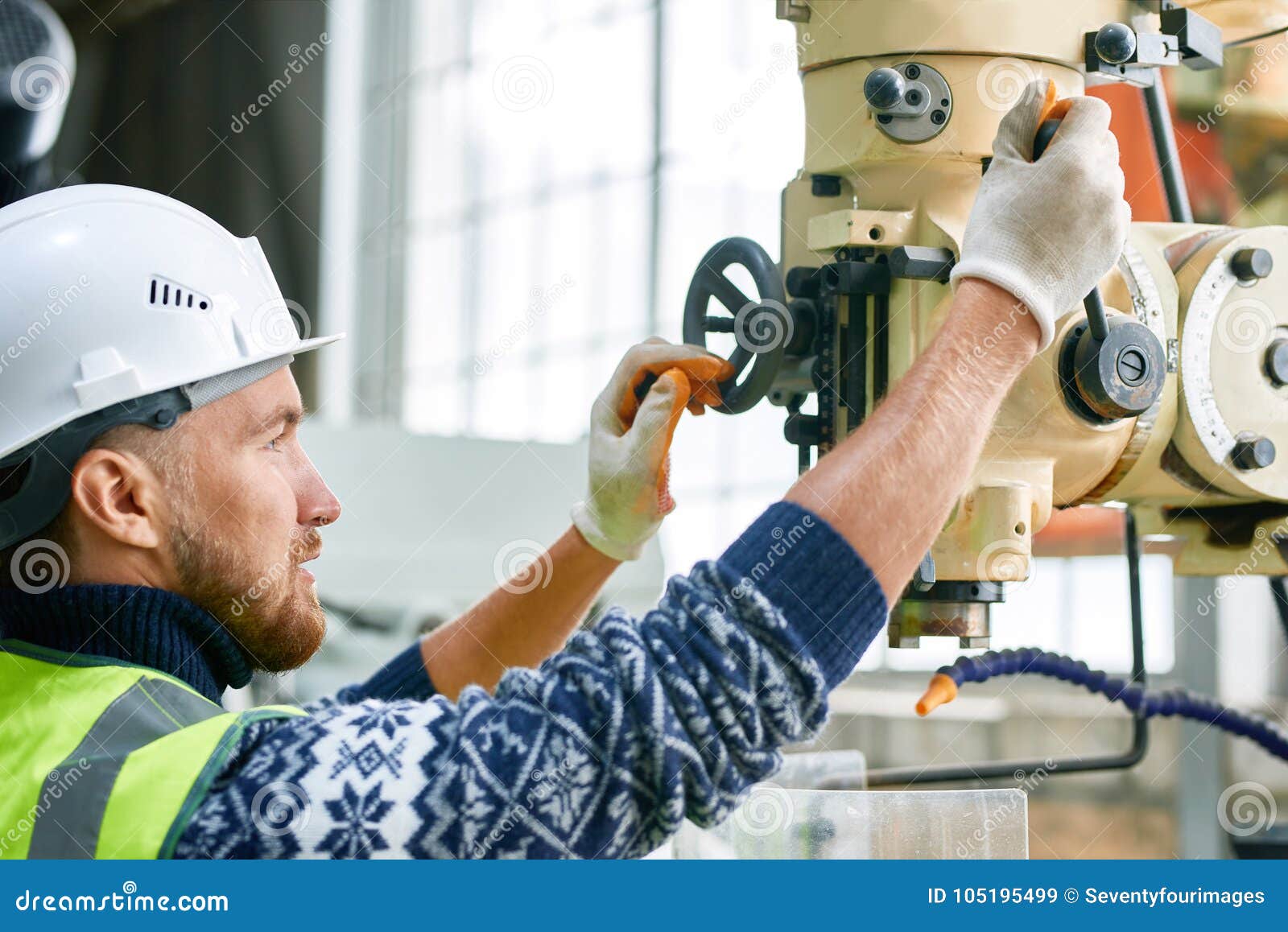 Factory Worker Using Machine Units Stock Image - Image of unit ...