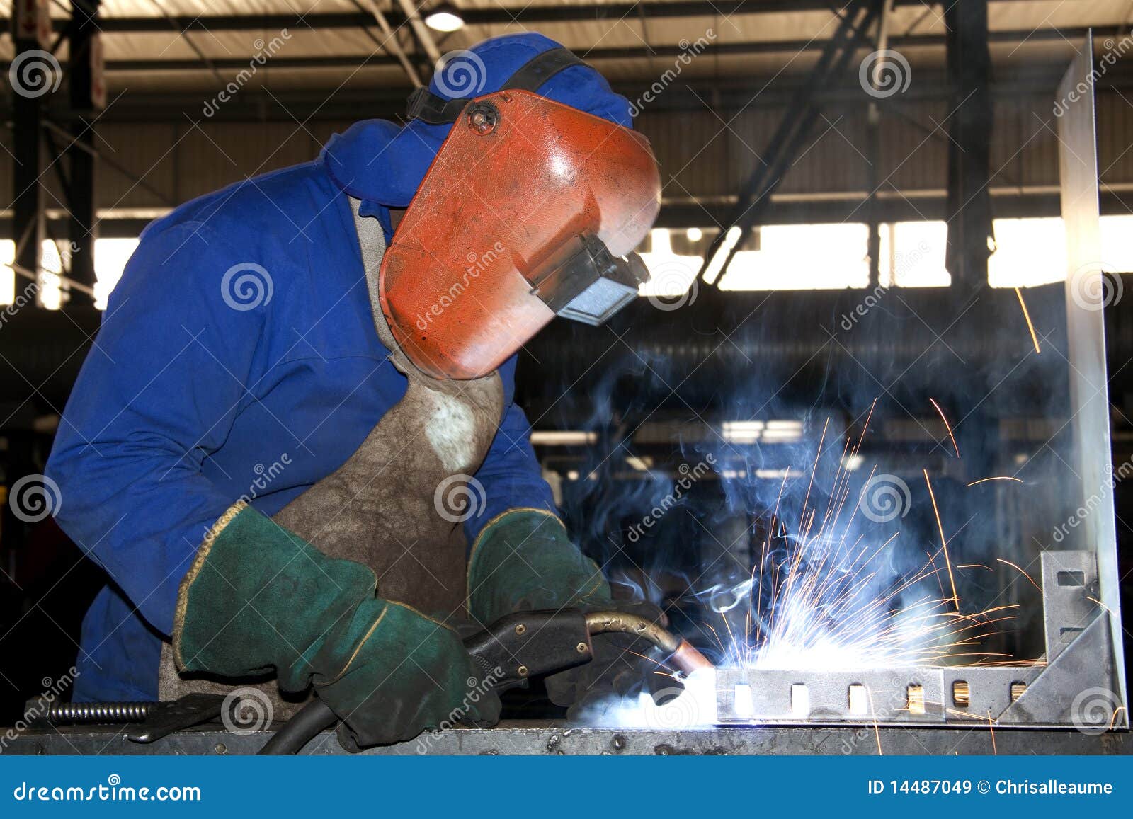 Factory Worker Welding stock image. Image of explode - 14487049