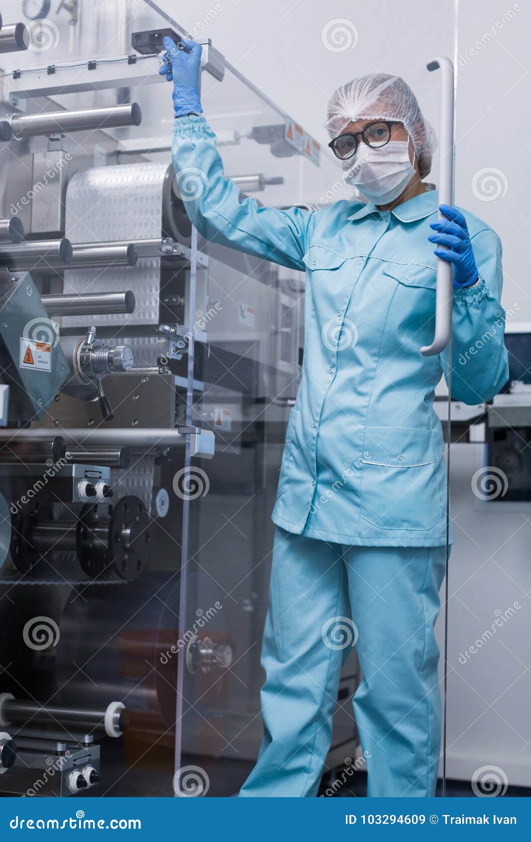 Factory Worker Work with Machine Stock Image - Image of chemical, steel ...