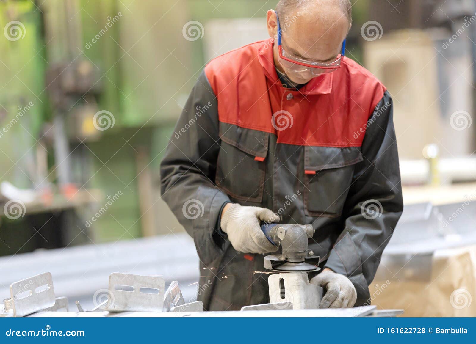Factory Worker Working in Manufacture Workshop Stock Photo - Image of ...