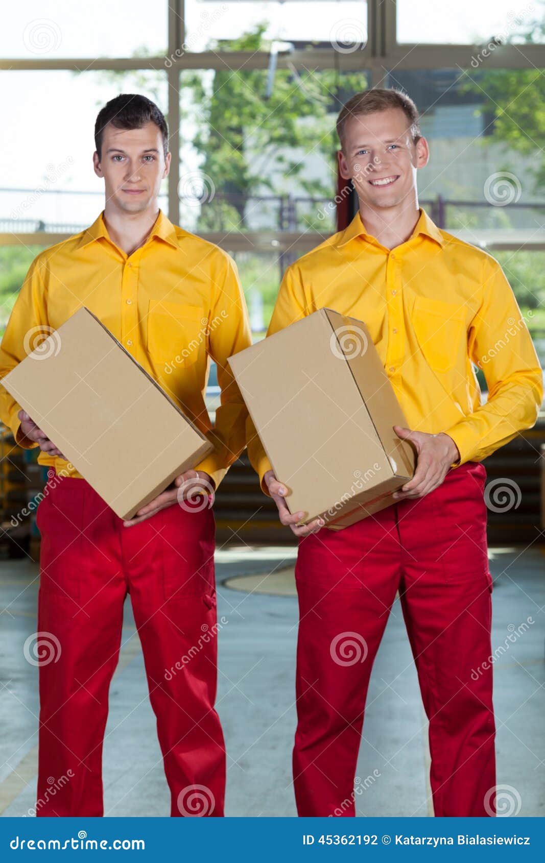 Factory workers with boxes stock photo. Image of factory - 45362192