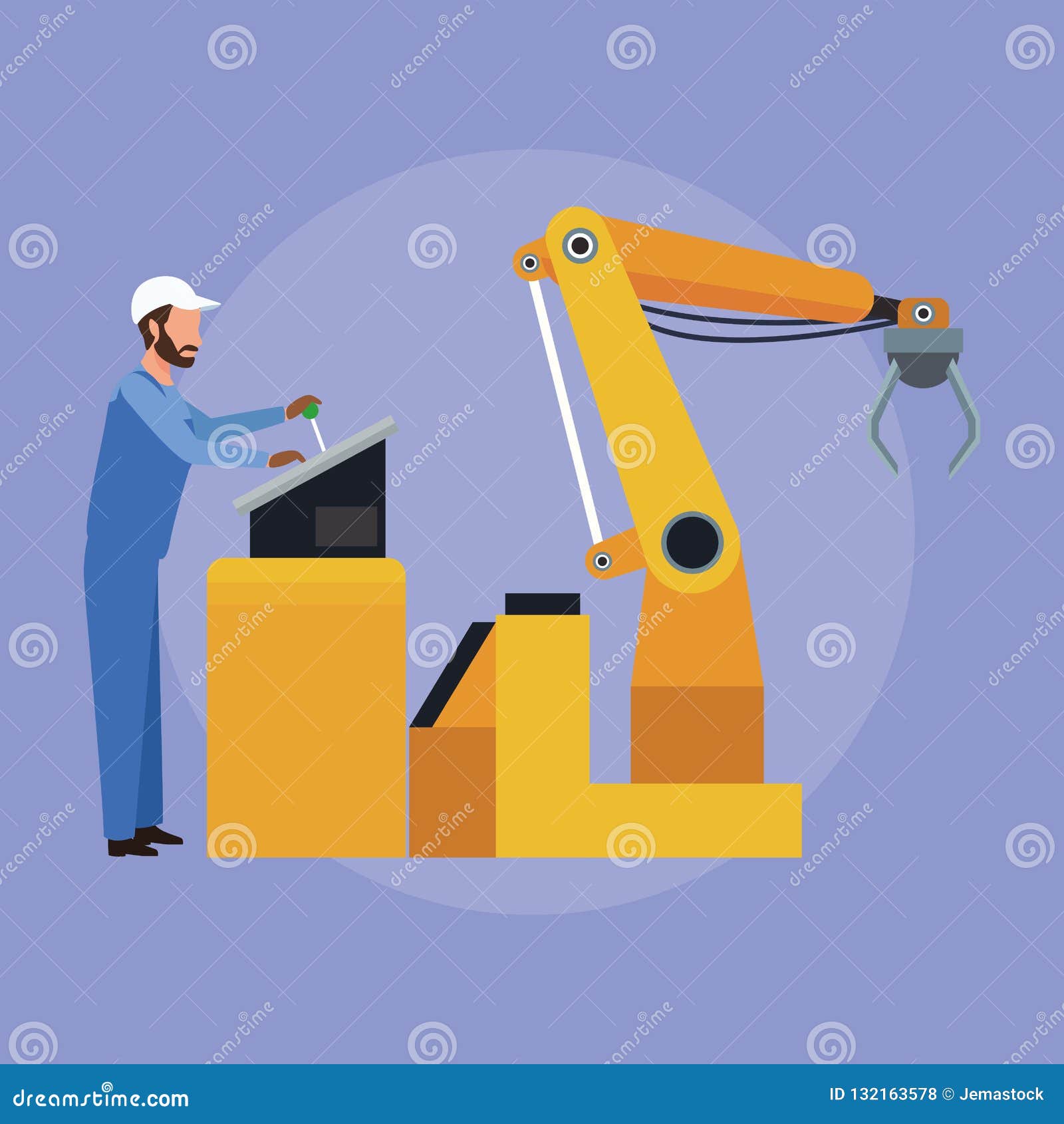 Factory workers cartoon stock vector. Illustration of interior - 132163578