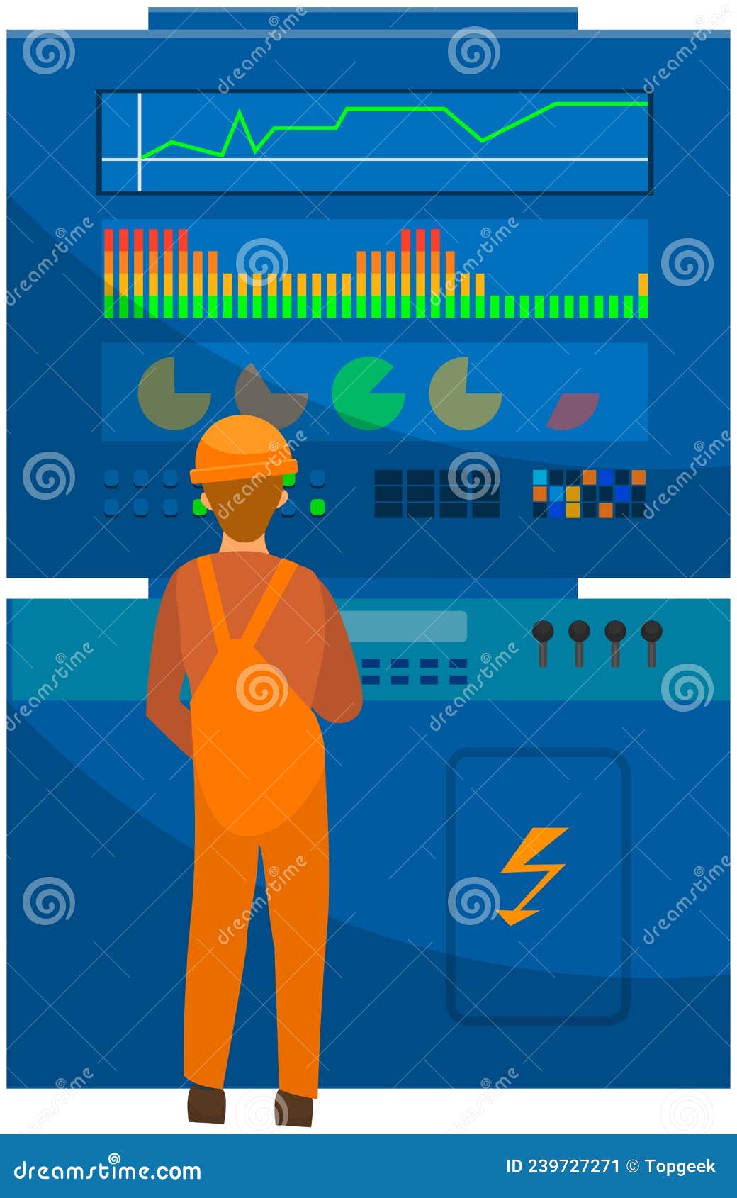 Factory Workers Control Technologies, Equipment. Engineers Operators ...