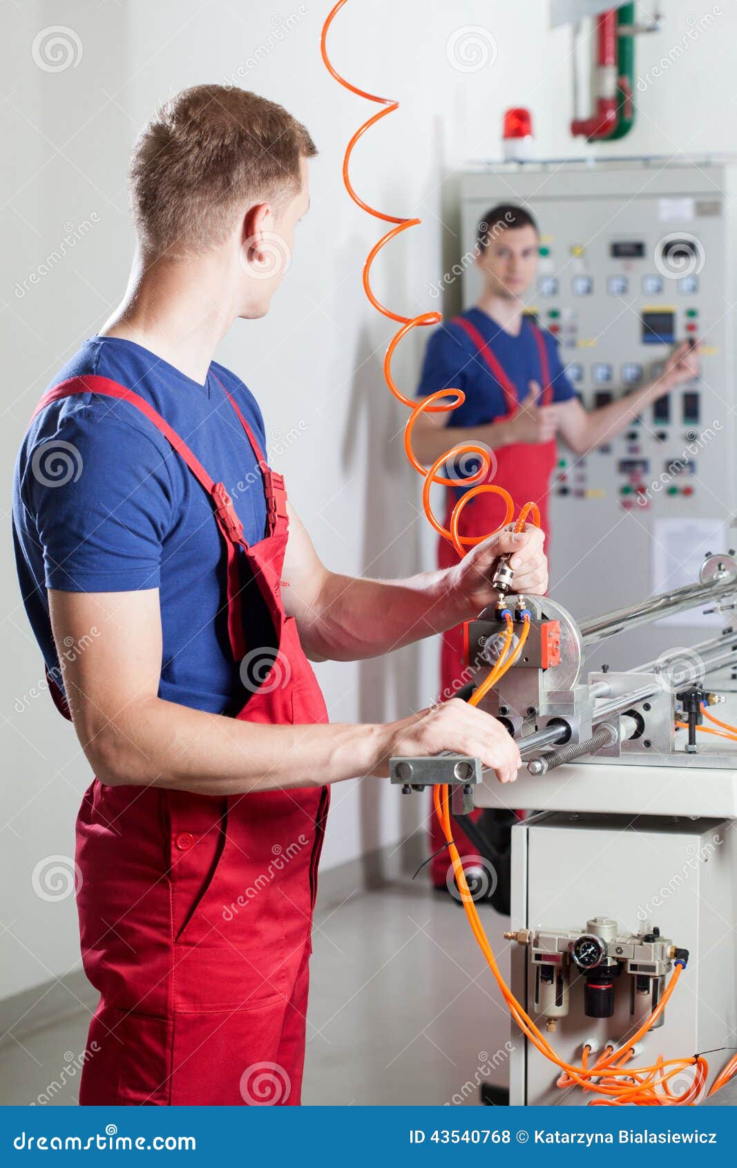 Factory Workers during Dangerous Machine Repair Stock Photo - Image of ...