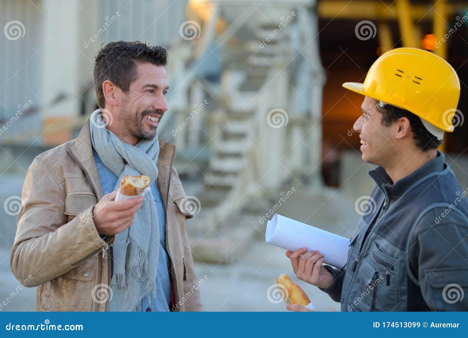 Factory Workers Having Lunch Stock Image - Image of industrial, food ...