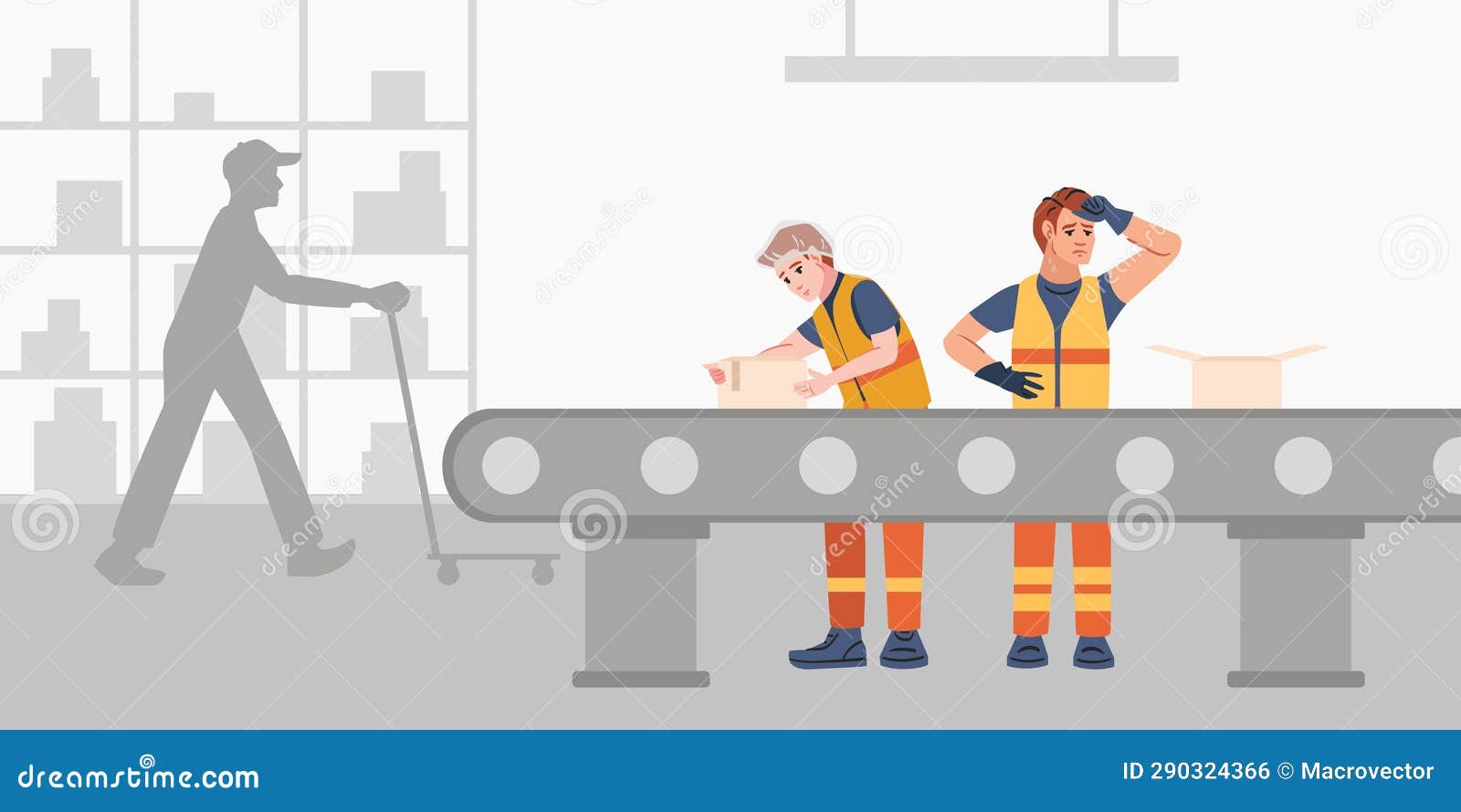 Factory Workers Illustration Stock Illustration - Illustration of time ...