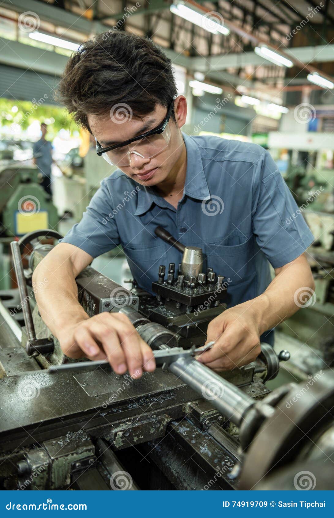 Factory Workers Inspection Product Stock Image - Image of metal, gloves ...