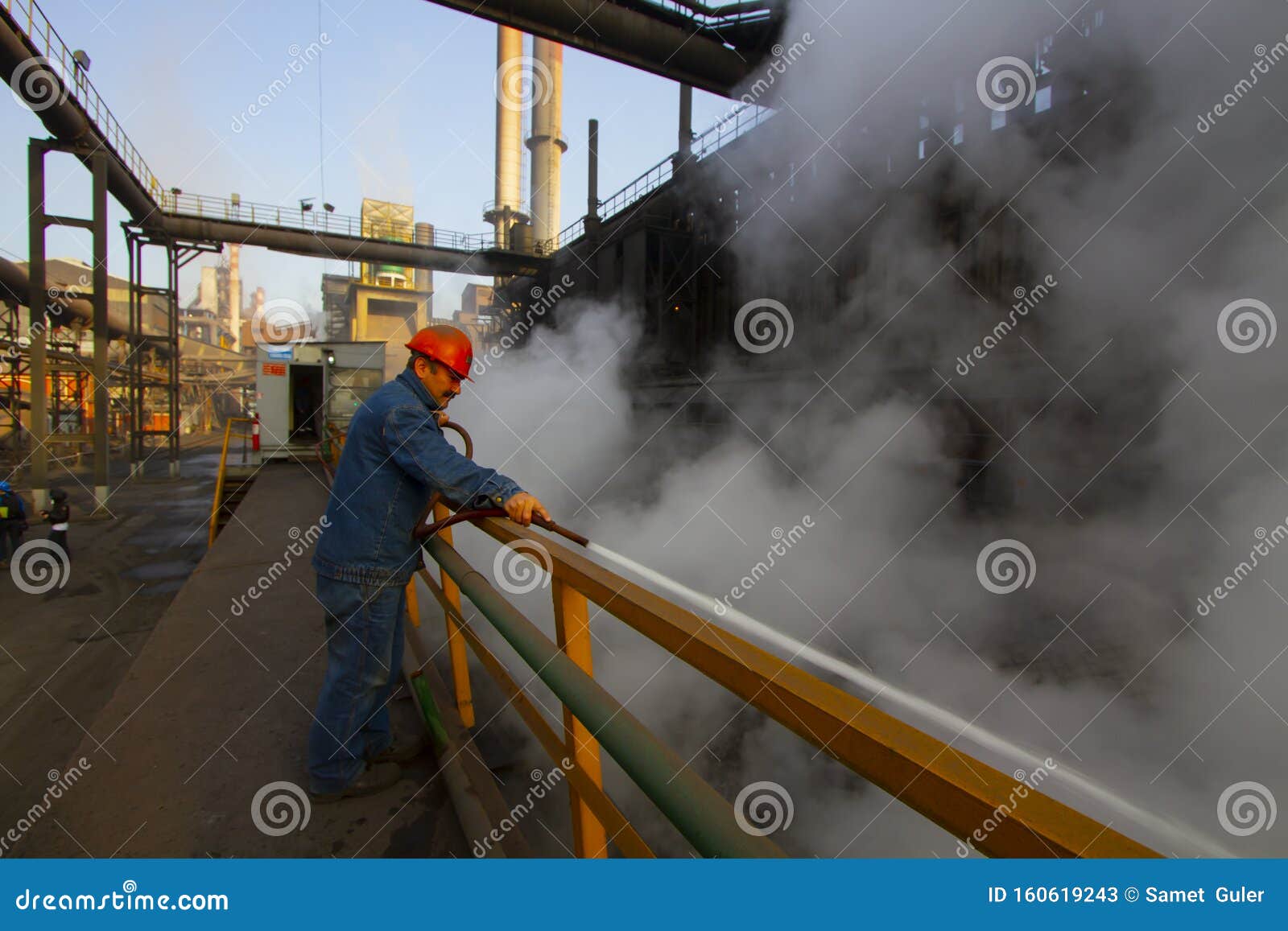 Iron and Steel Producing Factory and Workers Working. Editorial Stock ...