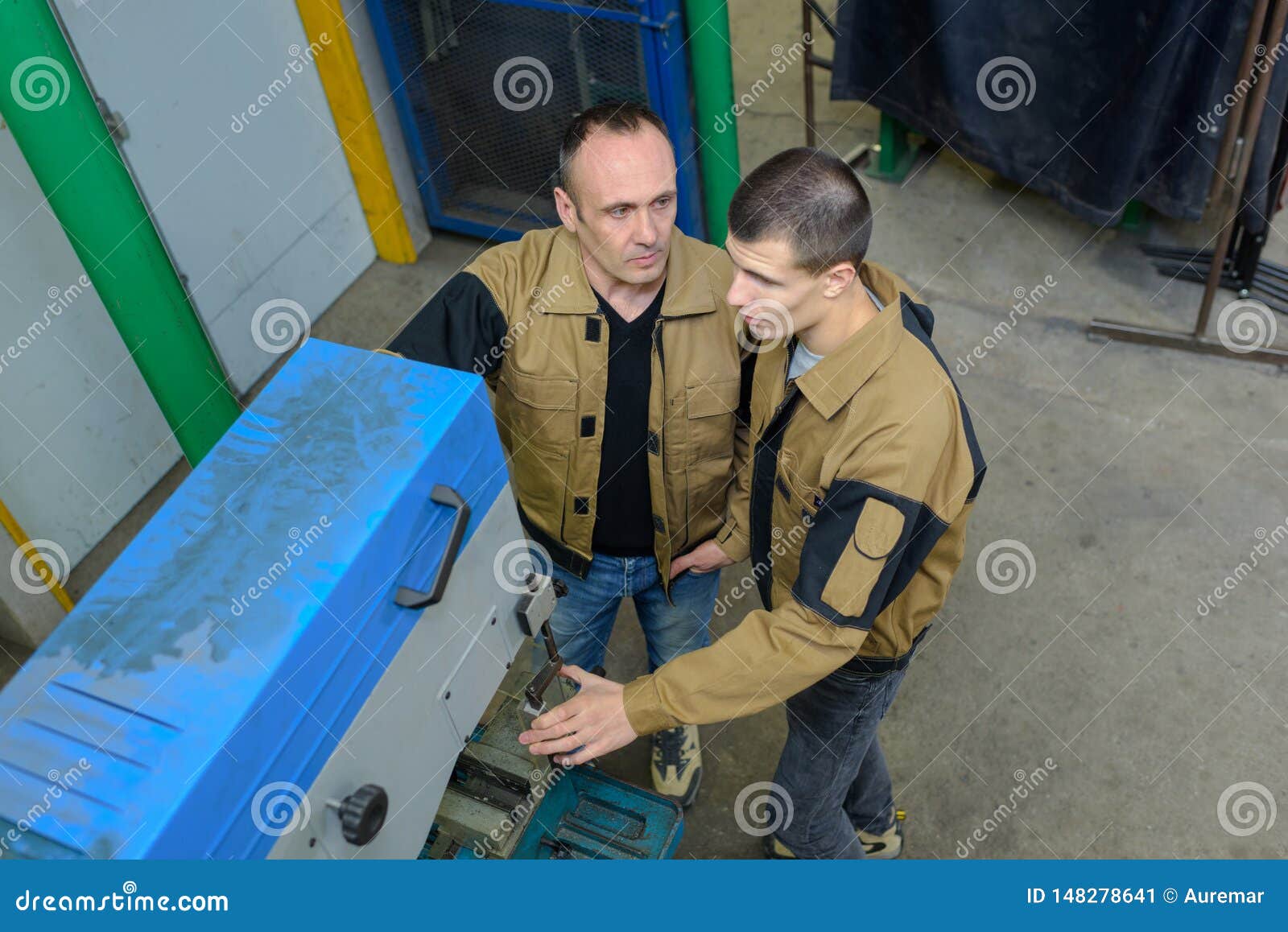 Factory Workers Outside Discussing Issues Stock Image - Image of danger ...