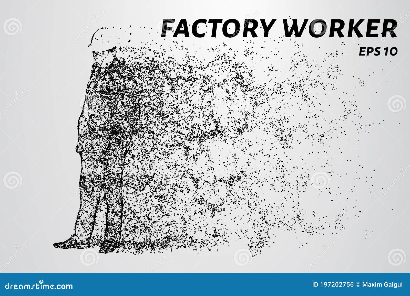 Factory Workers from the Particles. Work Consists of Circles and Points ...