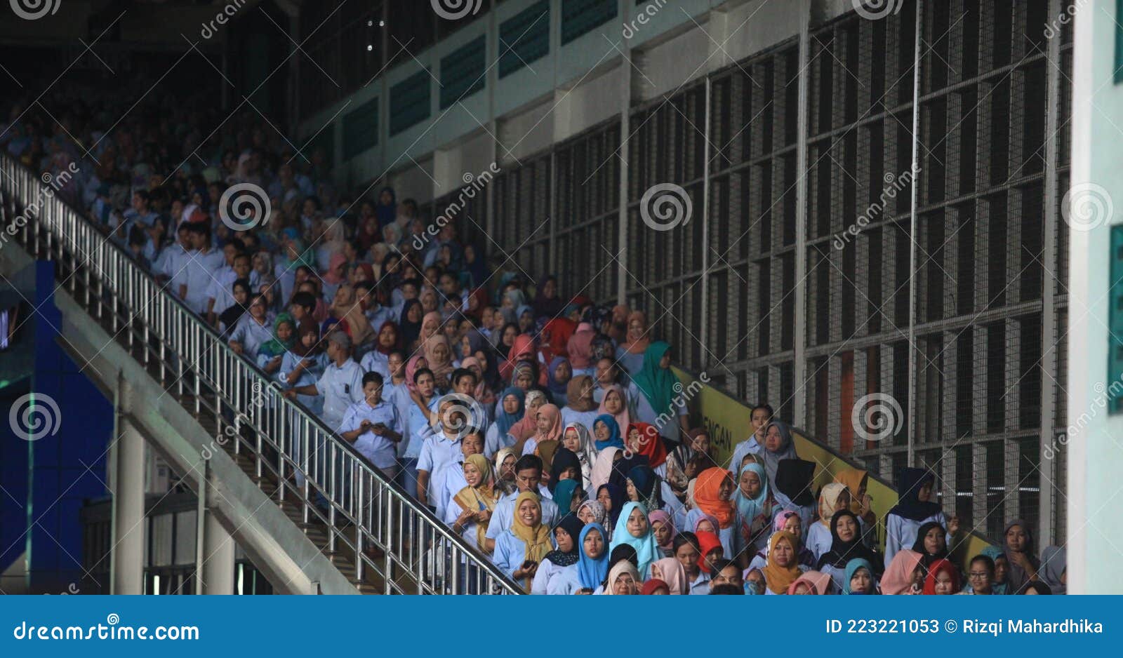 Factory Workers Queue Up for the Canteen, Which is Located Below the ...