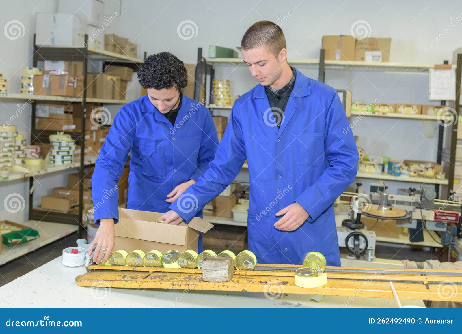 Factory Workers in Storage Room Stock Photo - Image of storeroom, check ...