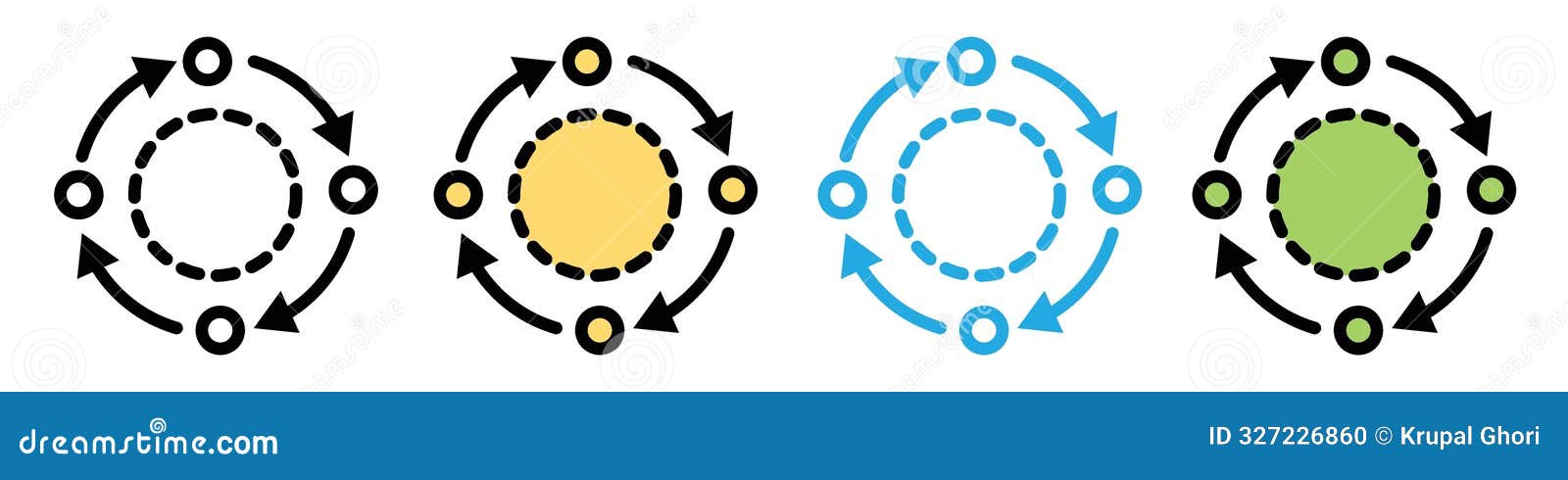Factory Workflow Optimization Icons Depicting Sequential Processes and ...