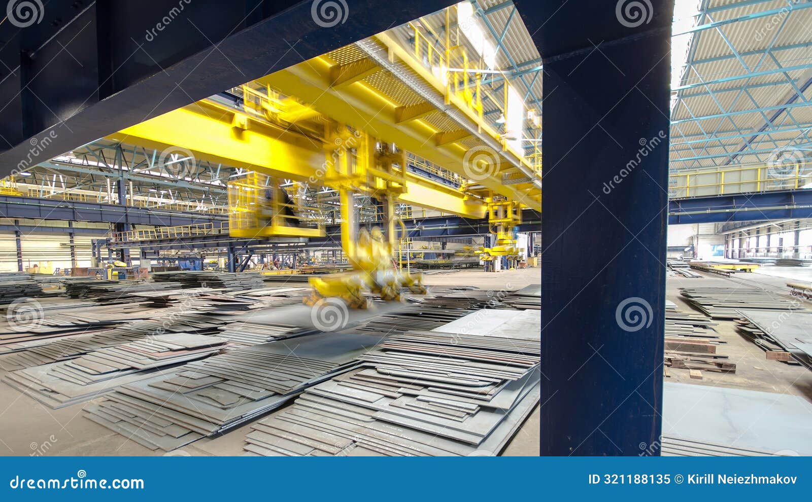 Factory Workshop with Lifting Crane Device Timelapse Hyperlapse Stock ...