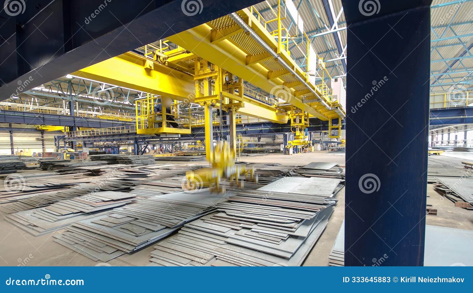 Factory Workshop with Lifting Crane Device Timelapse Hyperlapse Stock ...