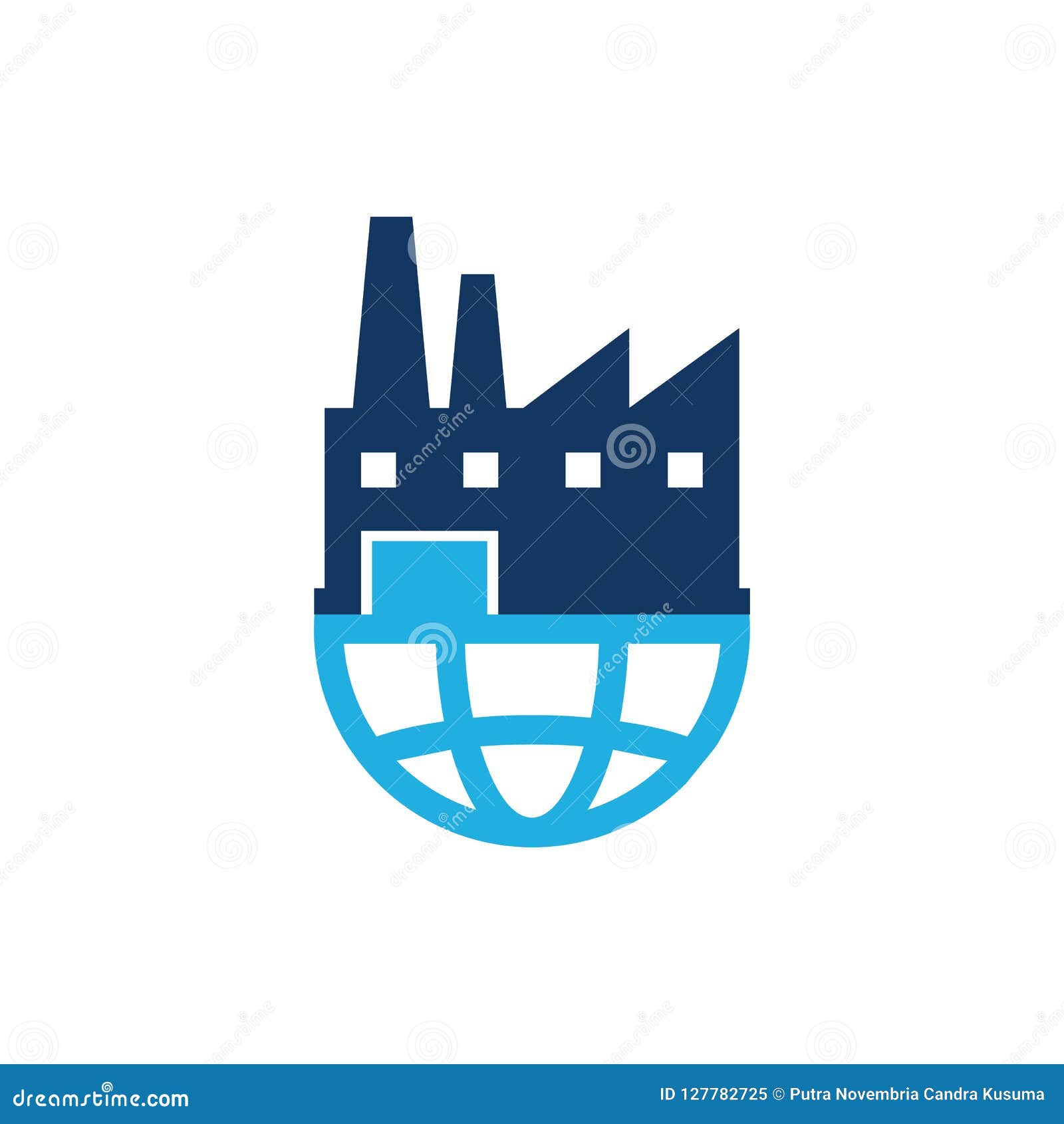 Factory World Logo Icon Design Stock Vector - Illustration of globe ...