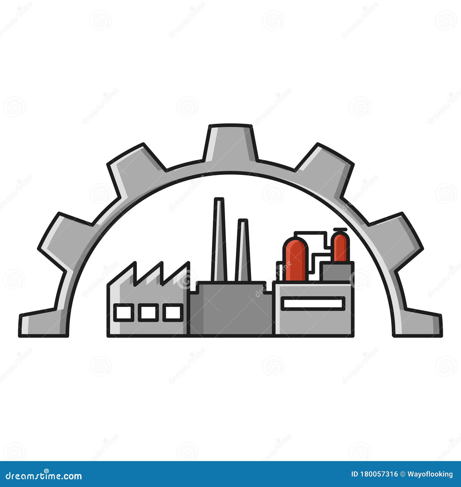 Industrial Icon. Factory. Flat Style. Isolated on White Background ...