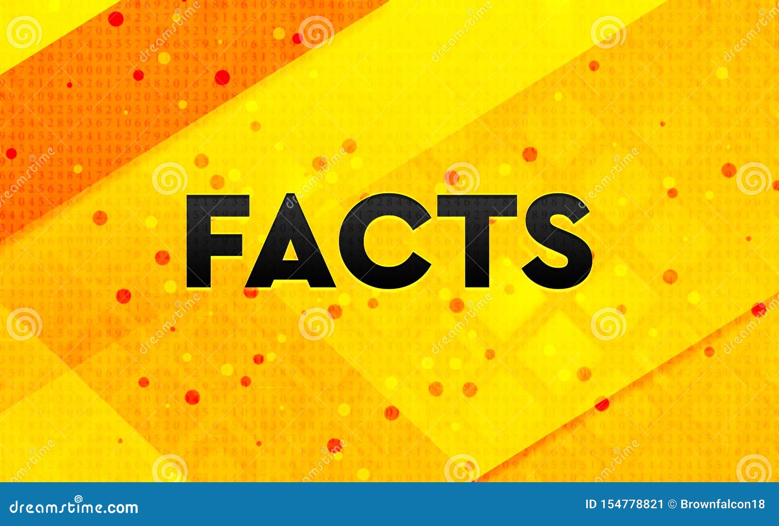 Facts Abstract Digital Banner Yellow Background Stock Illustration ...