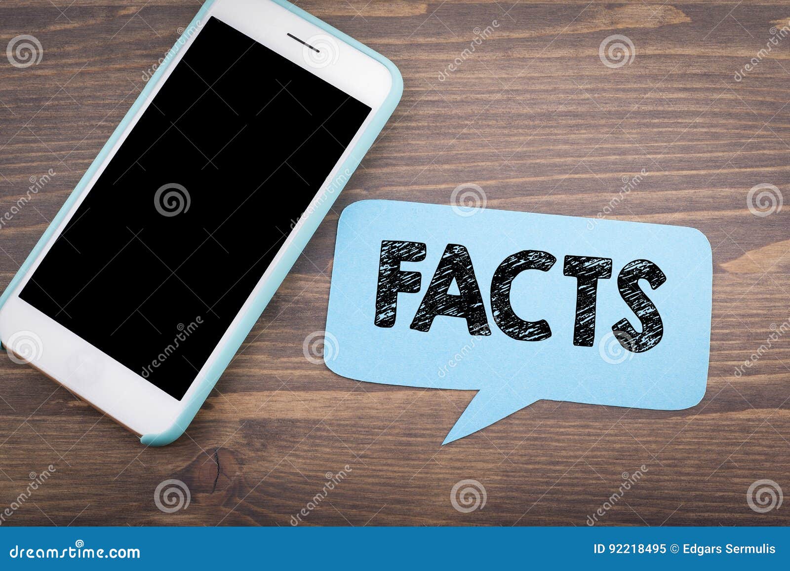 Facts Concept. Speech Bubble on a Dark Textured Wooden Background Stock ...