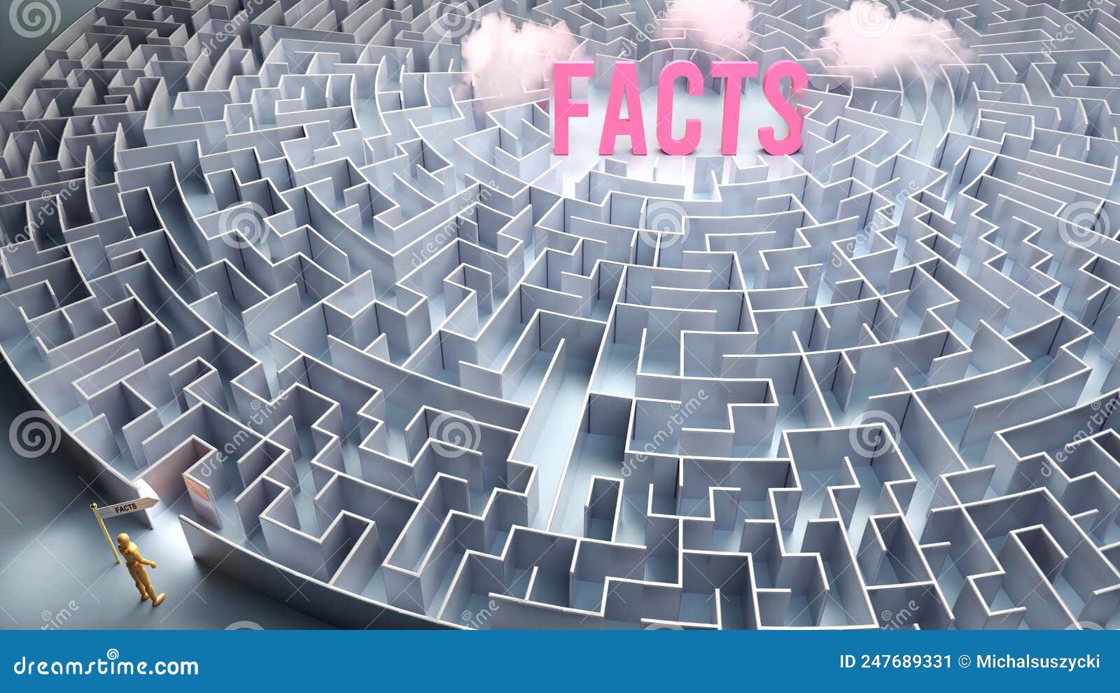 Facts and a Difficult Path To it Stock Illustration - Illustration of ...