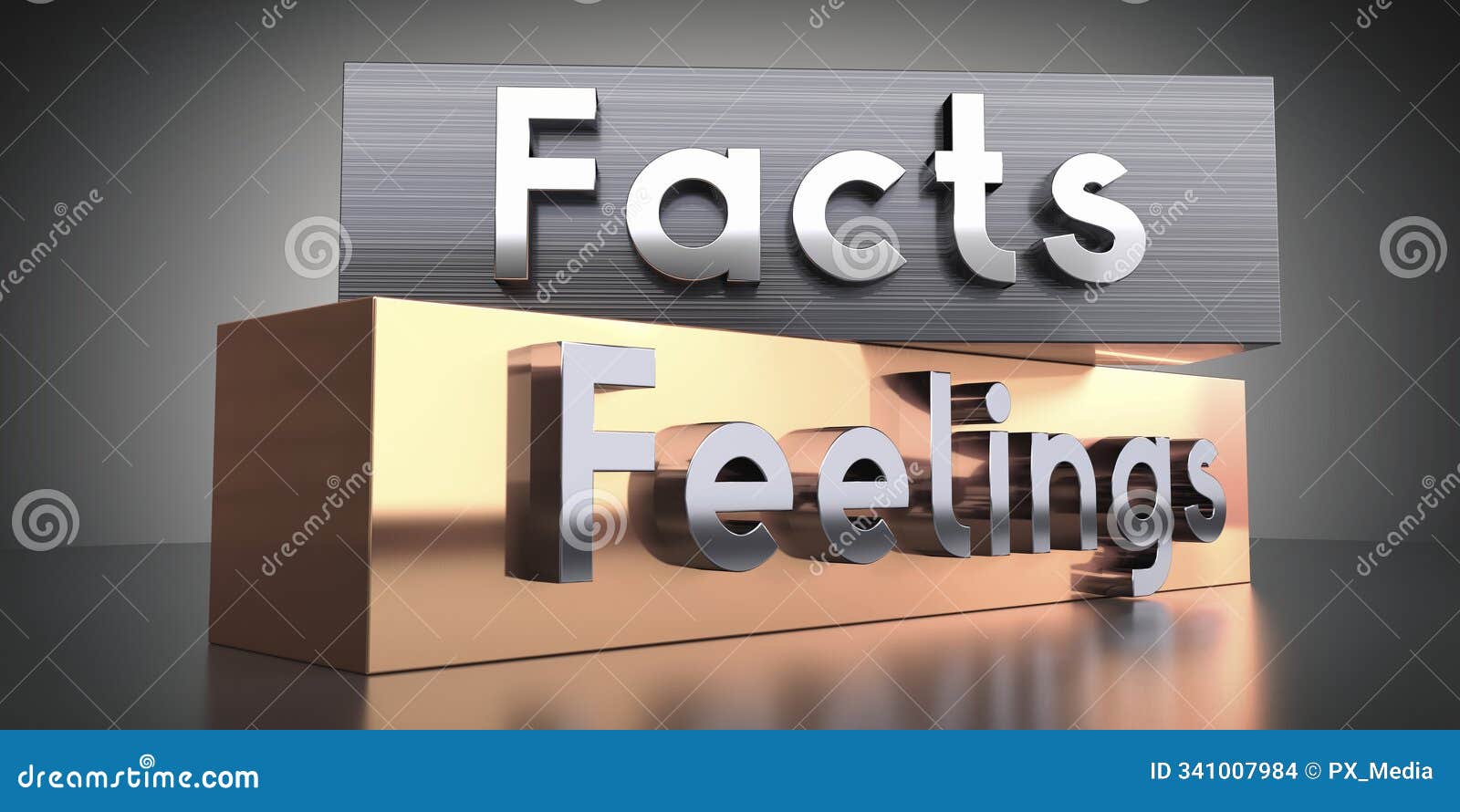 Facts, Feelings - Words on Metal Blocks Stock Illustration ...