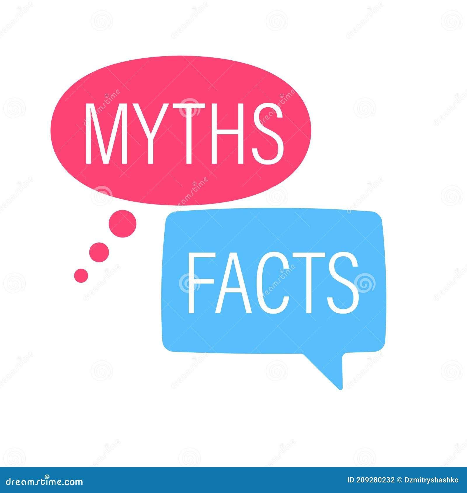 Facts Vs Myths Concept. Icon. Clipart Image Cartoon Vector ...
