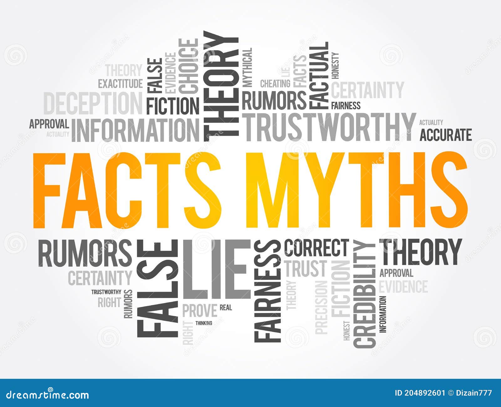 Facts - Myths Word Cloud Collage, Concept Background Royalty-Free Stock ...