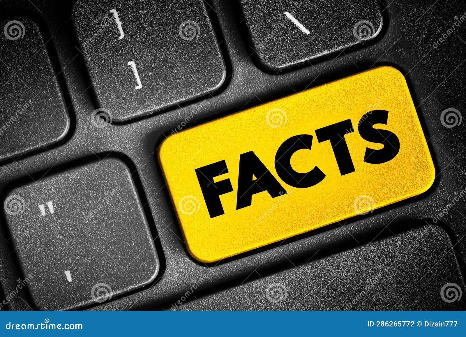 Facts Text Button on Keyboard, Concept Background Stock Photo - Image ...