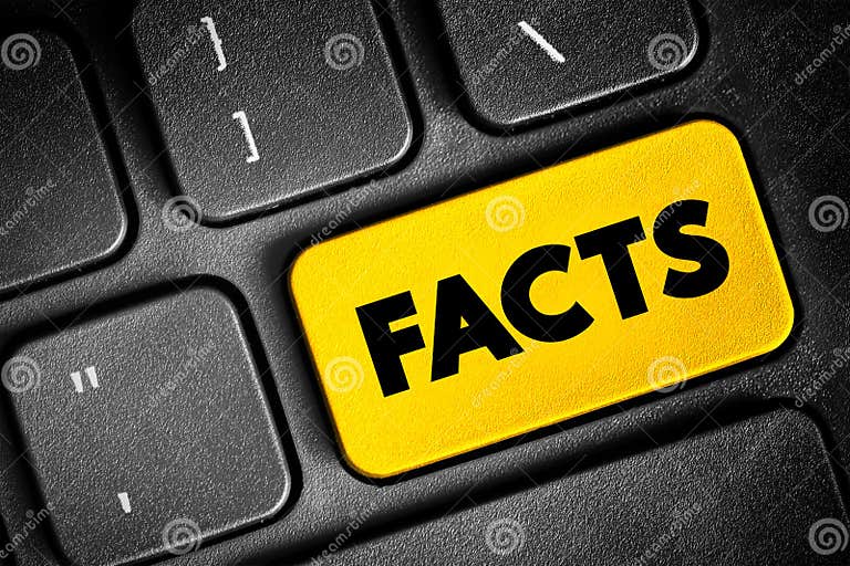Facts Text Button on Keyboard, Concept Background Stock Photo - Image ...