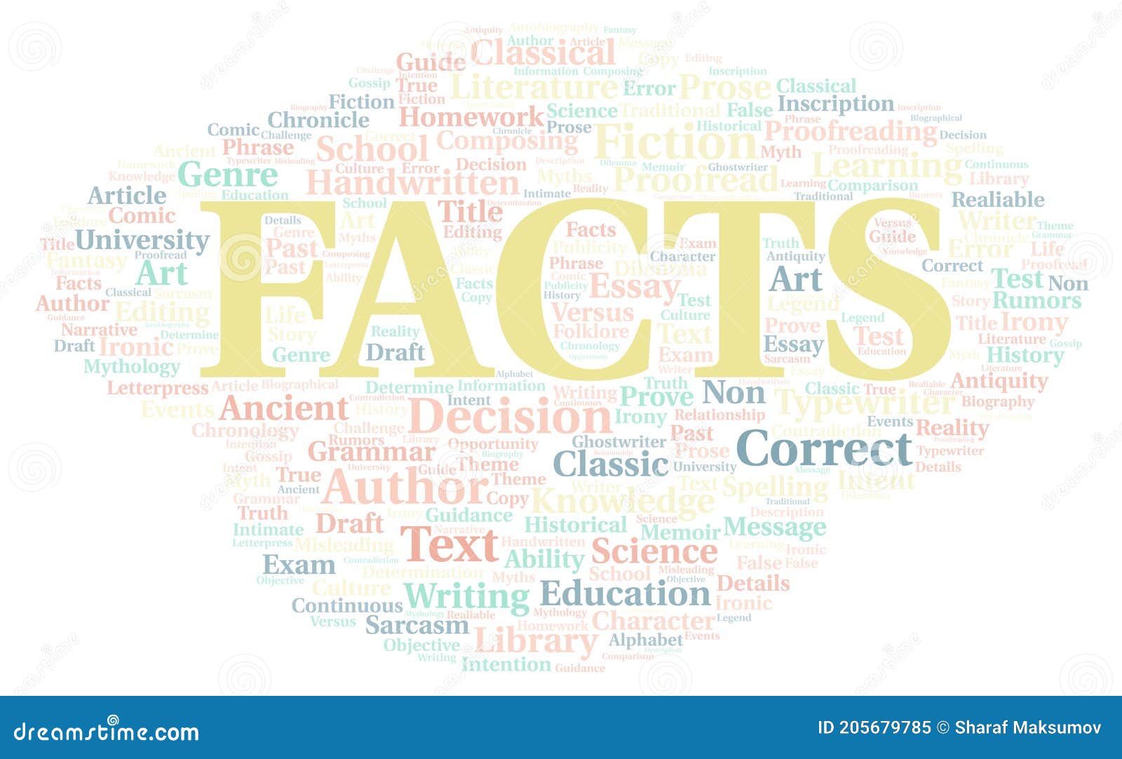 Facts Typography Word Cloud Create with the Text only Stock ...