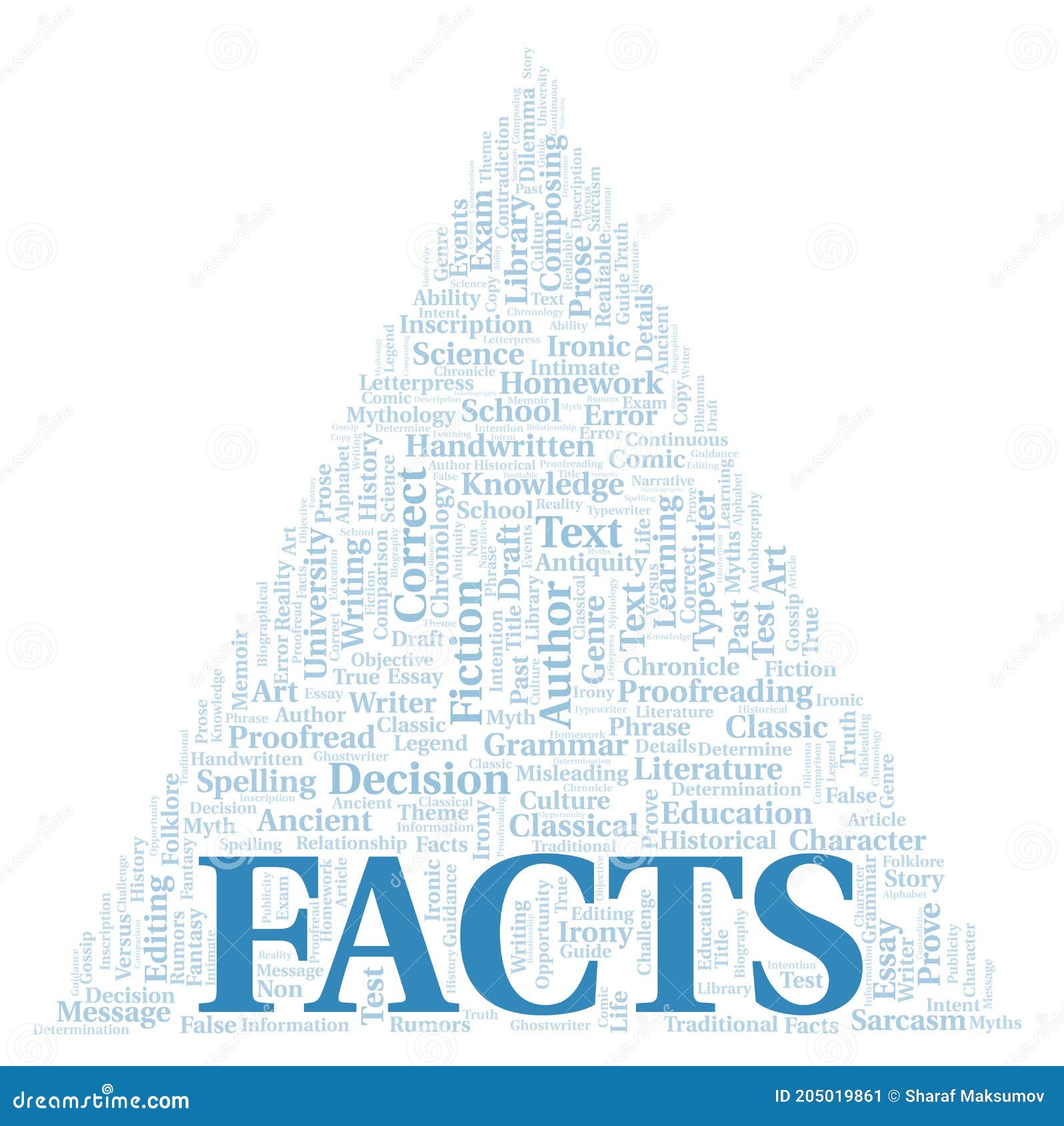 Facts Typography Word Cloud Create with the Text only Stock ...