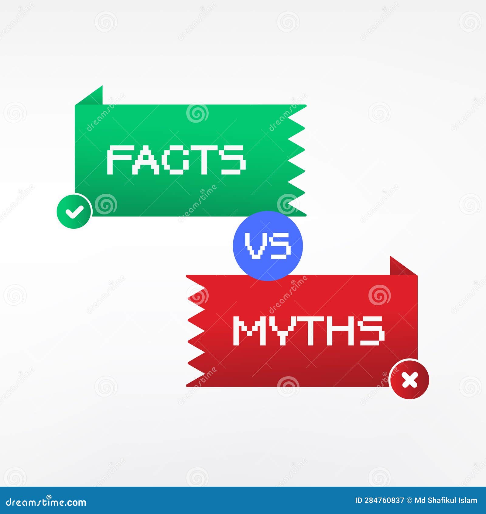 Facts Vs Myths. Concept of Thorough Fact-checking or Easy Compare ...