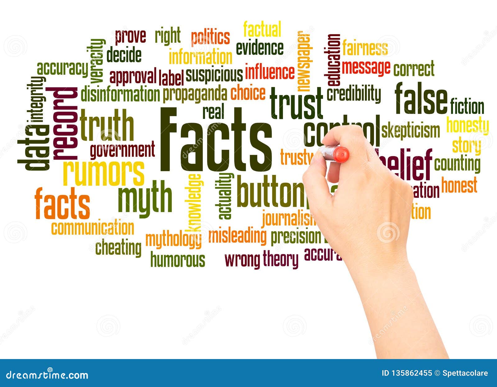 Facts Word Scale Weighing Information Research Options Royalty-Free ...