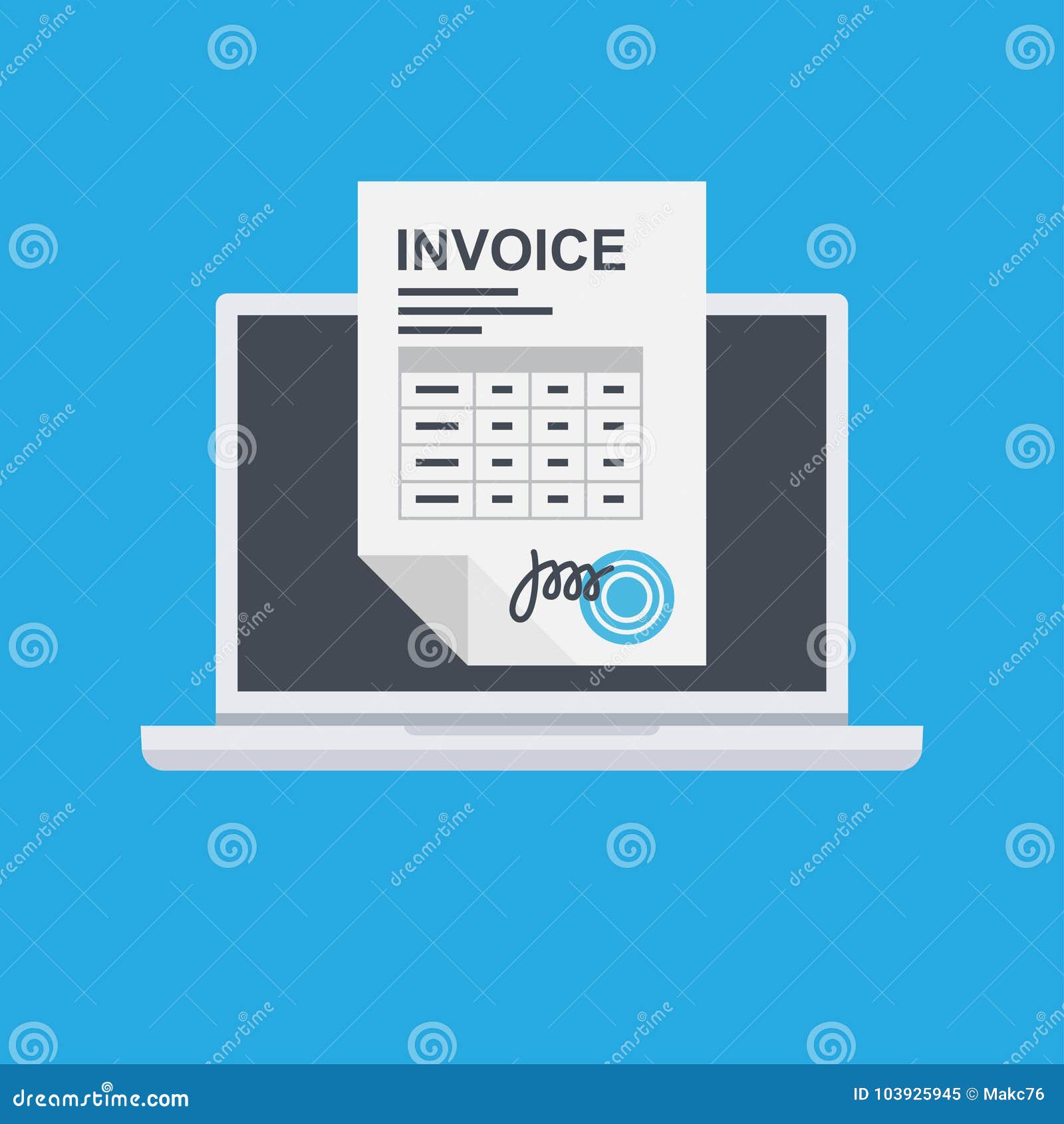 Factura Que Factura Paga Del Servicio Online Ilustración del Vector ...