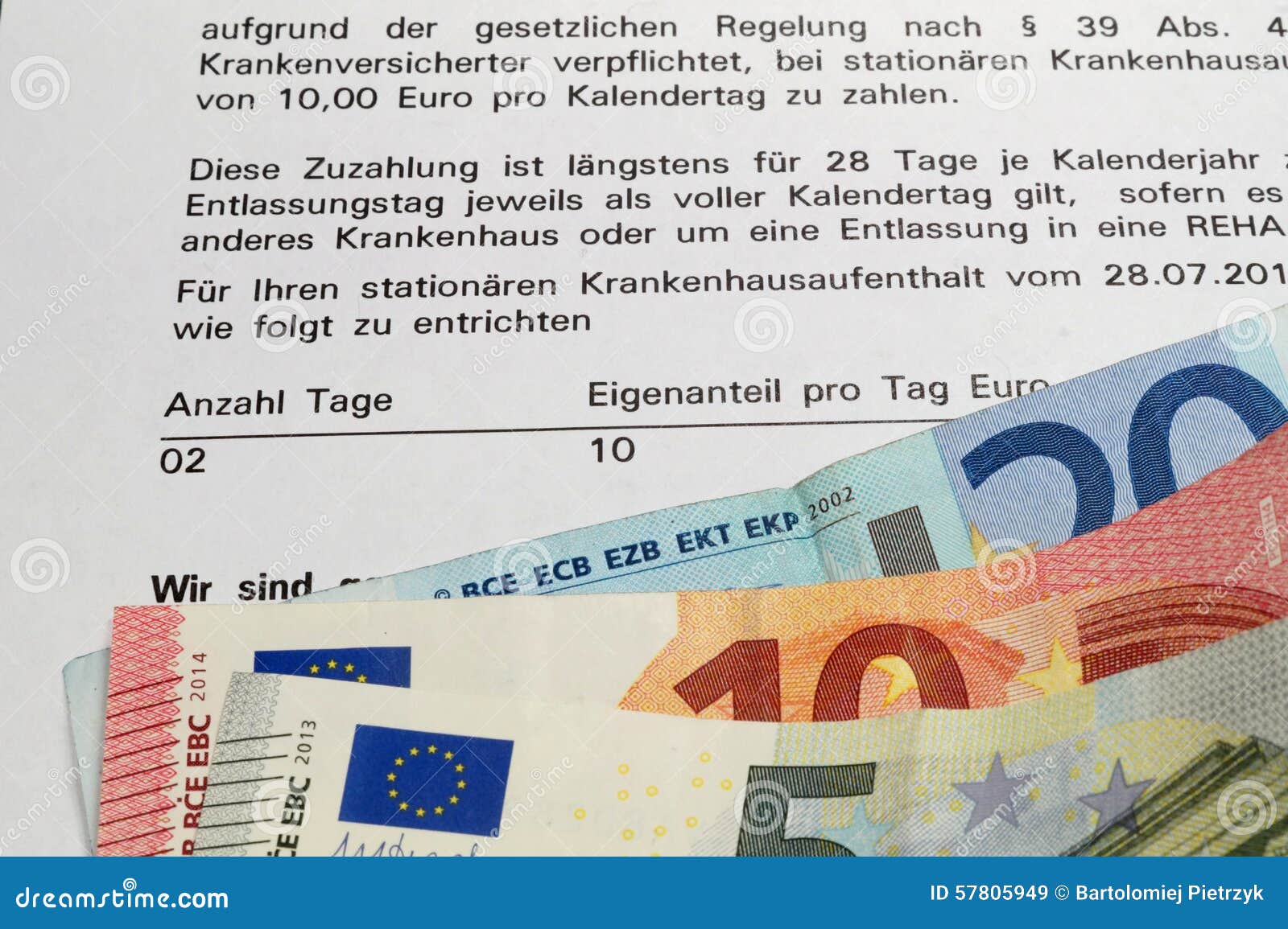 Facture d'hôpital image stock. Image du hôpital, charges - 57805949