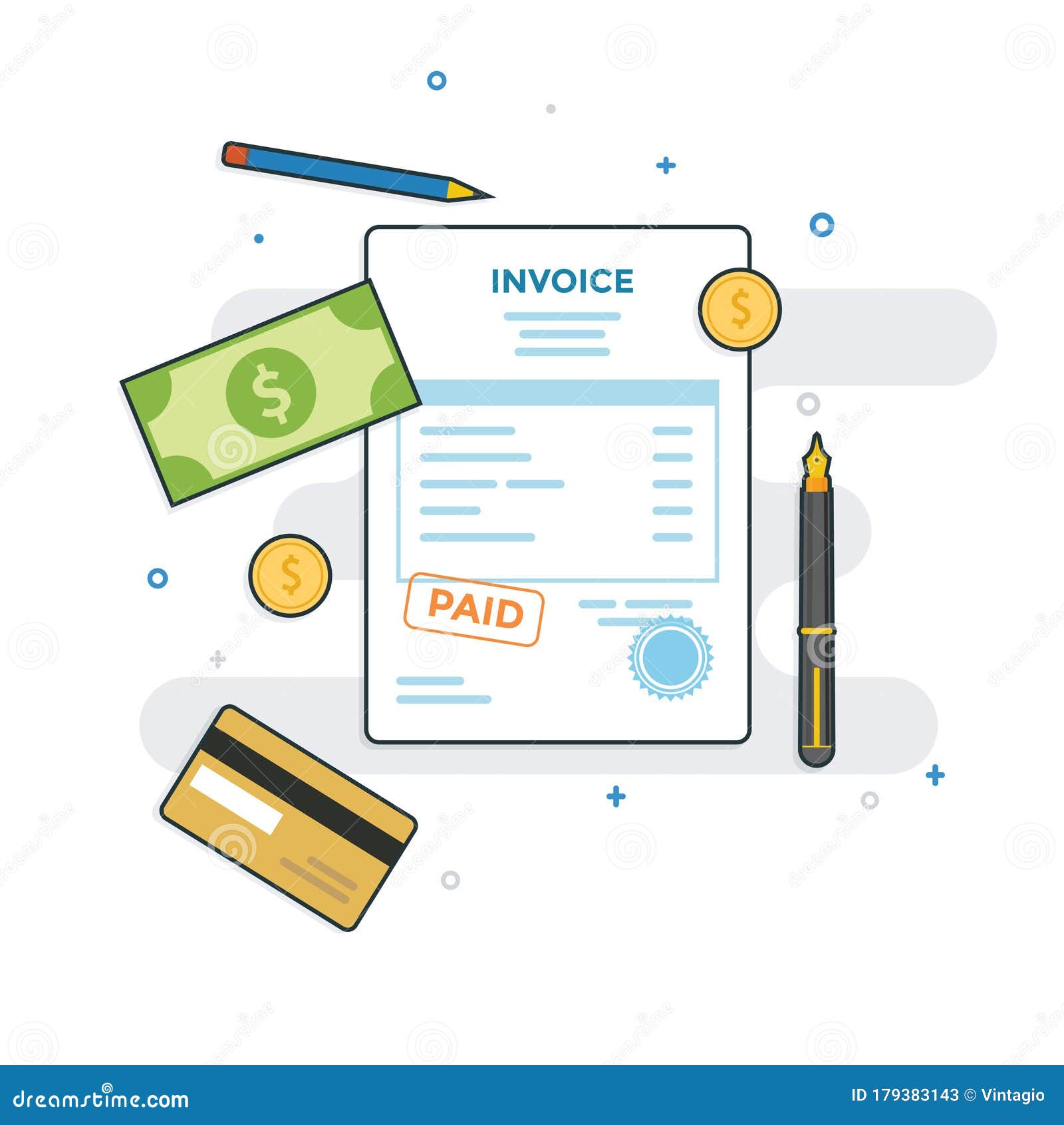 Facture du haut illustration de vecteur. Illustration du argent - 179383143