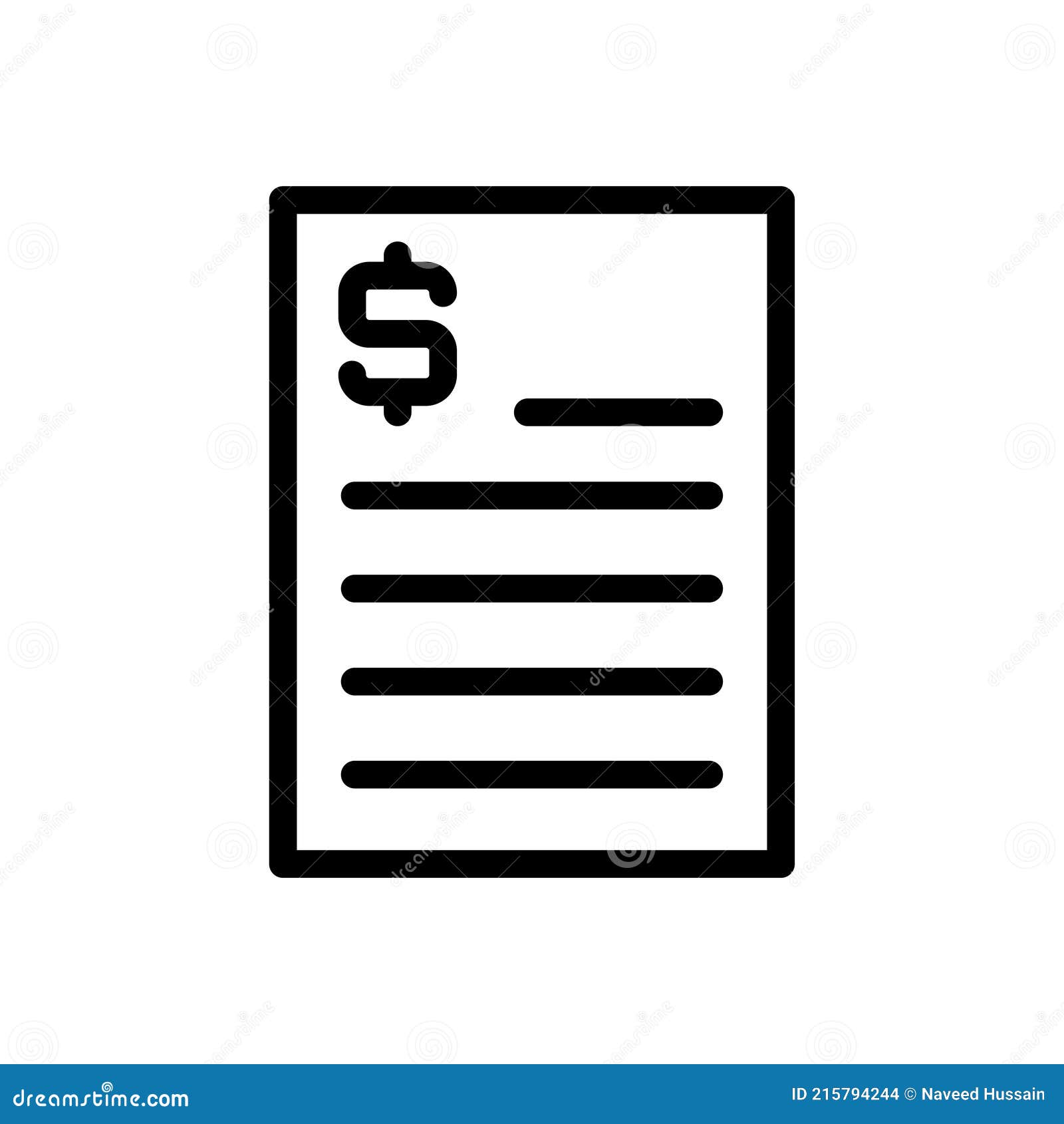 Factuur vector illustratie. Illustration of betaald - 215794244