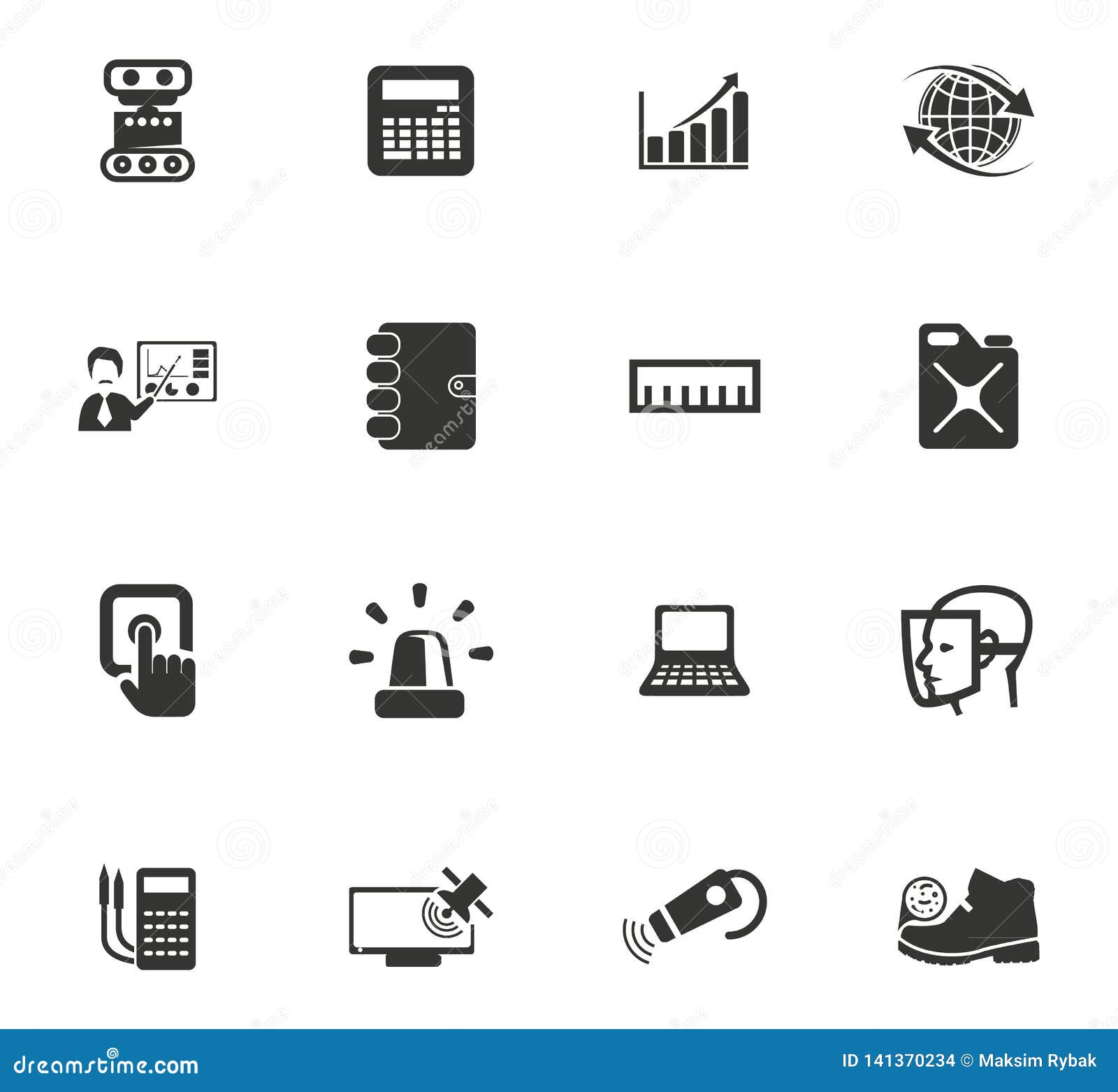 Faculty of Mechanics Icons Set Stock Vector - Illustration of ...