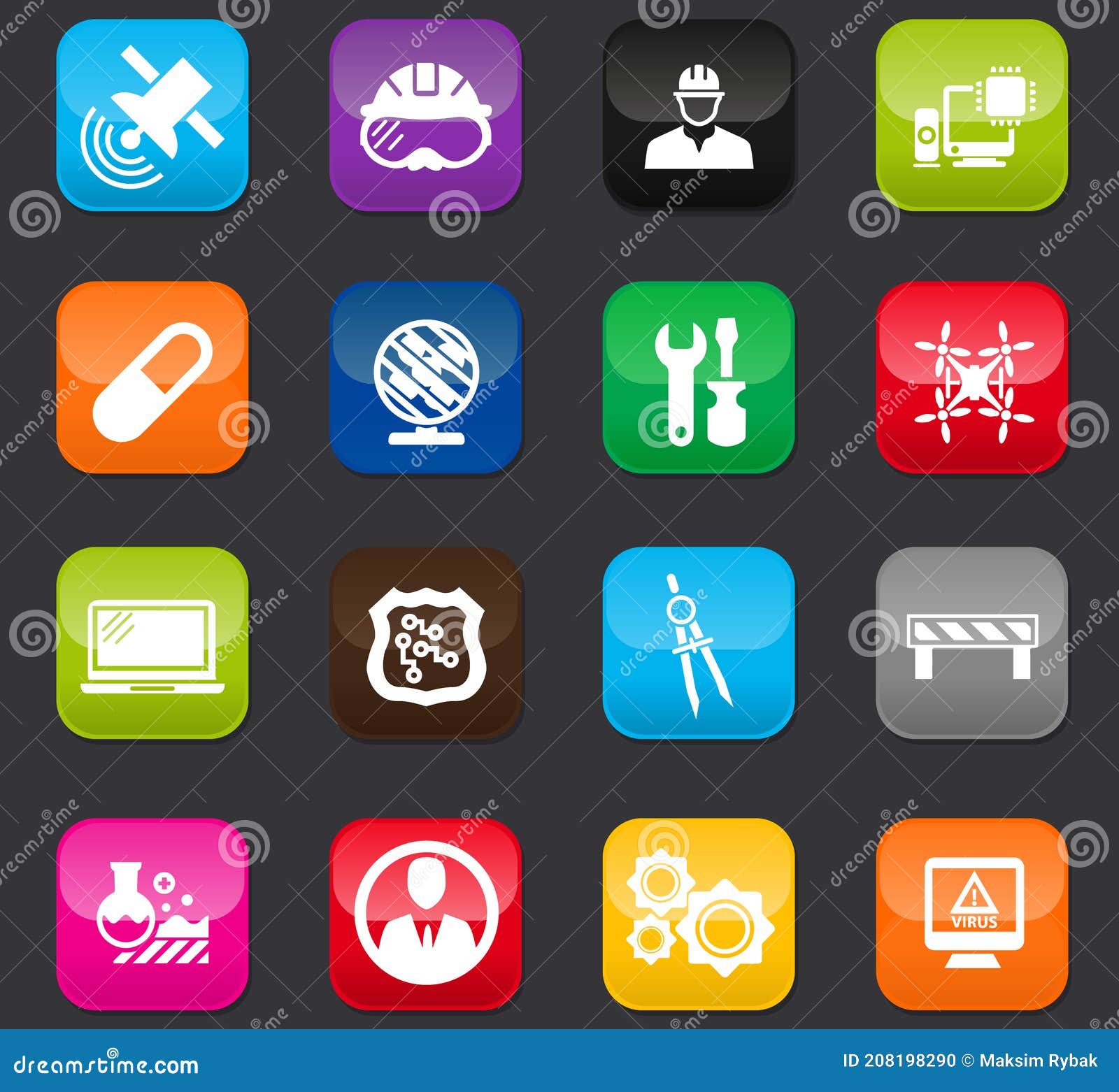 Faculty Of Mechanics Icons Set Stock Photo | CartoonDealer.com #134431032