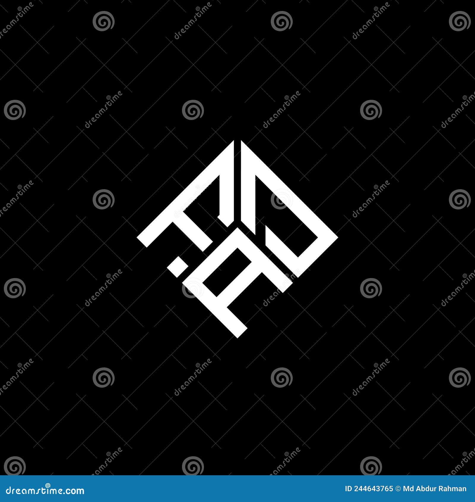 FAD Letter Logo Design On Black Background. FAD Creative Initials ...