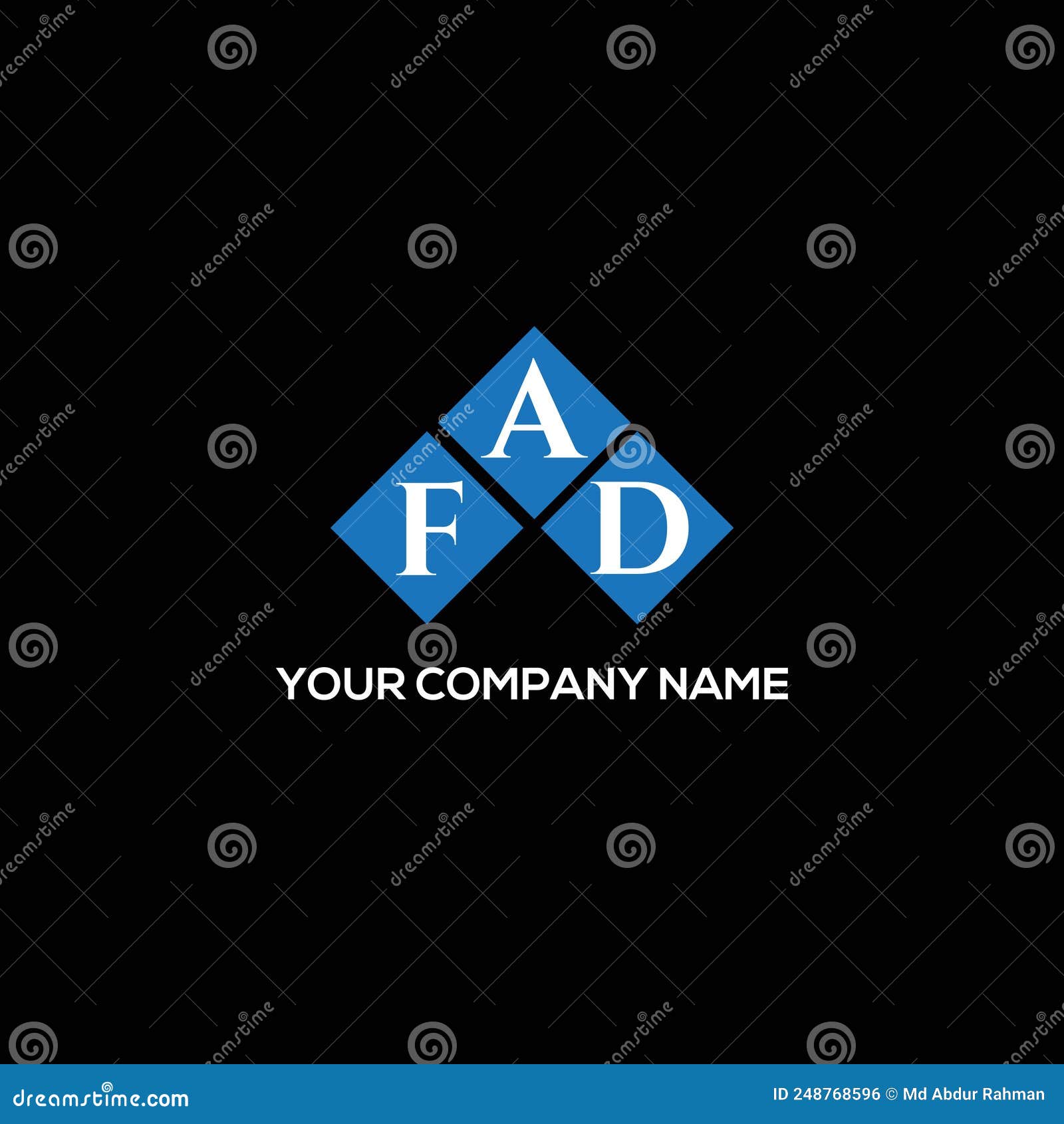 FAD Letter Logo Design On BLACK Background. FAD Creative Initials ...