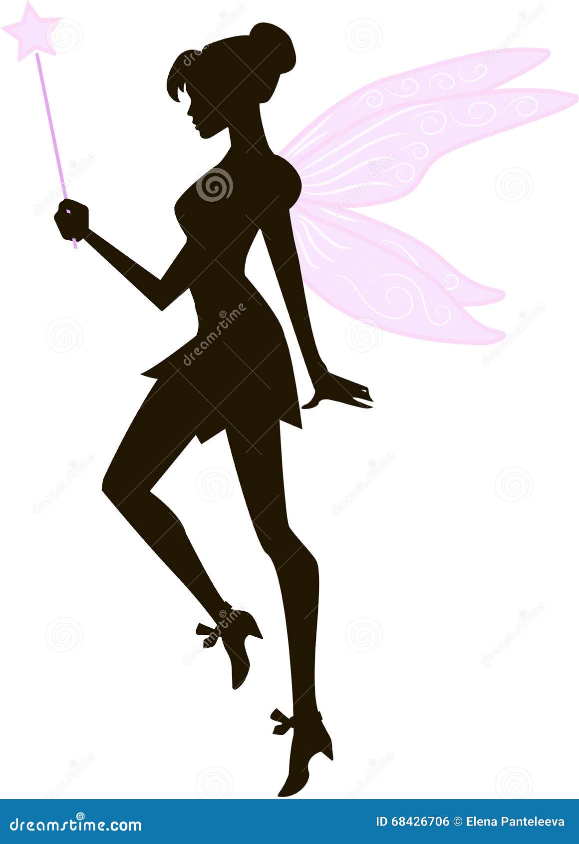 Fada bonita, vetor ilustração do vetor. Ilustração de perfil - 68426706