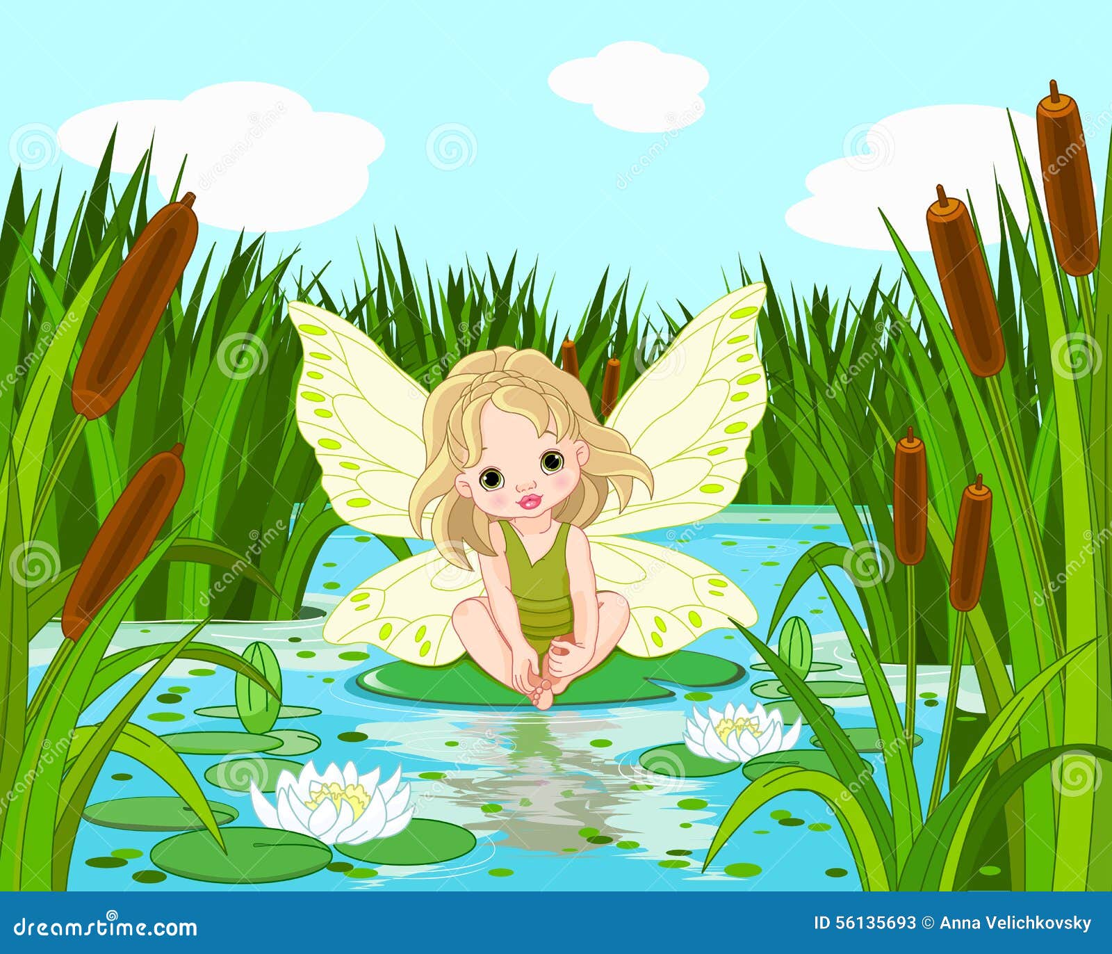 Fada do lago ilustração do vetor. Ilustração de arremetidas - 56135693