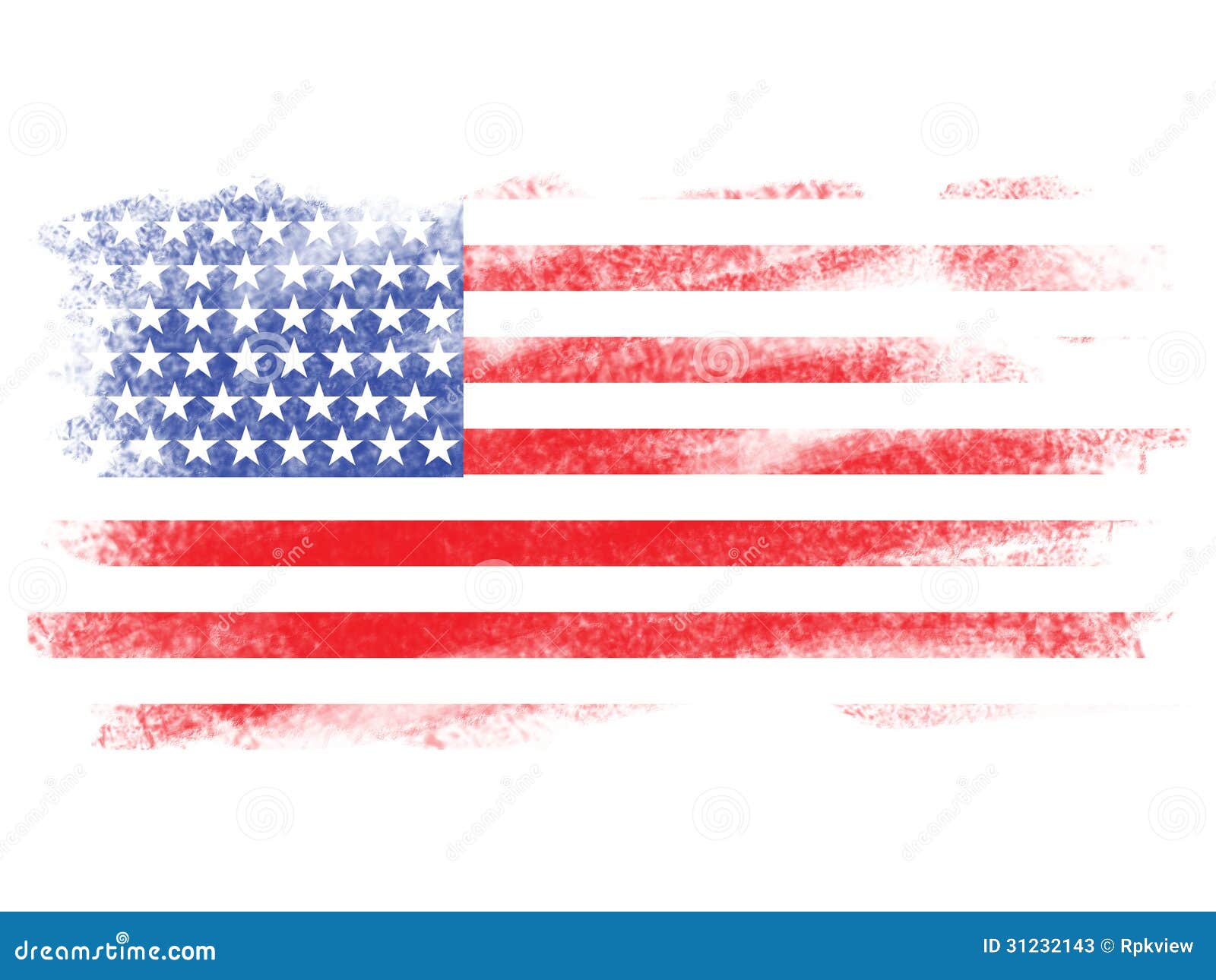 Fade American Flag On White Blackground Stock Illustration - Image ...