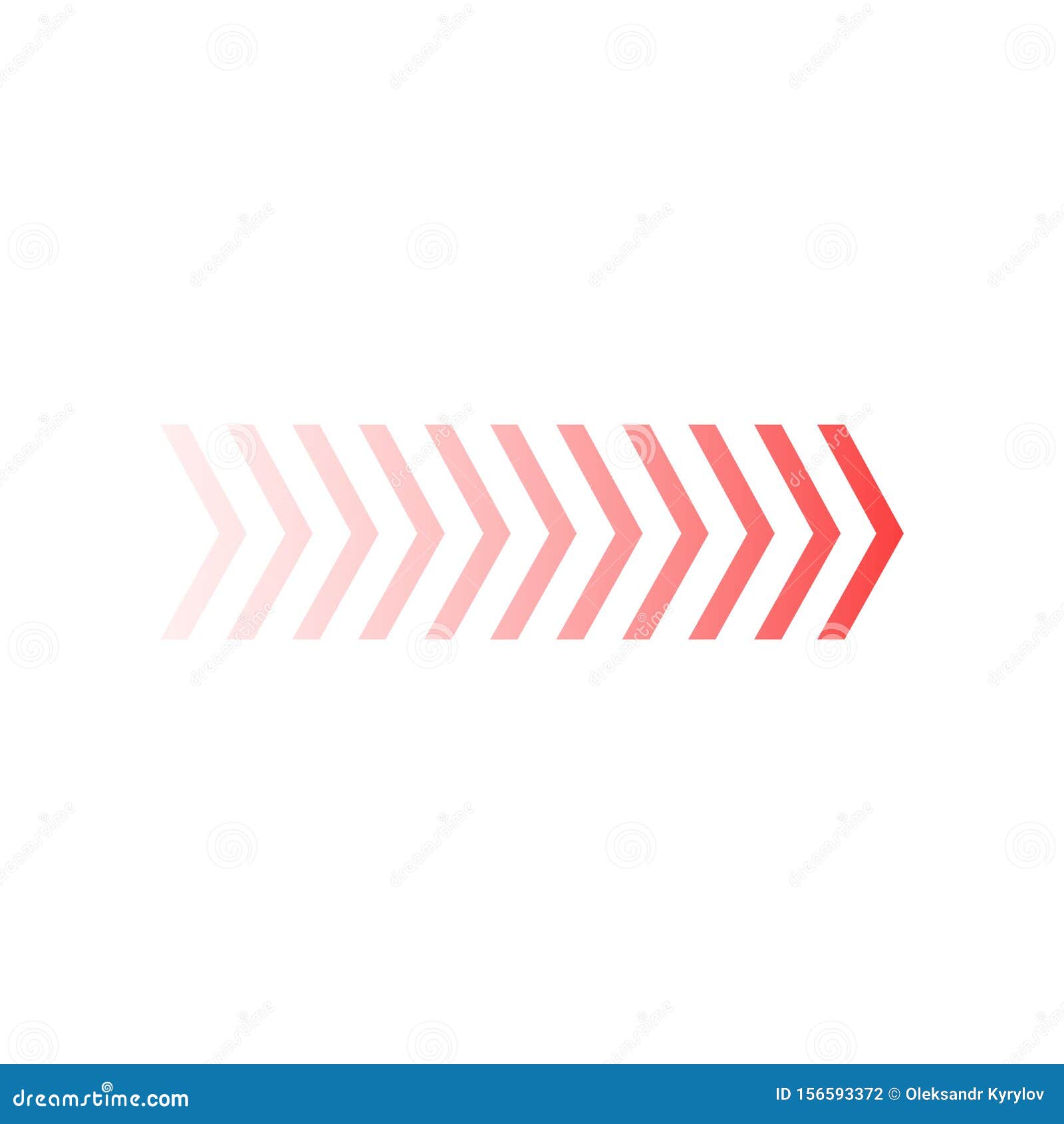 Fade Chevron Arrows Right, Vector Illustration Isolated on White ...