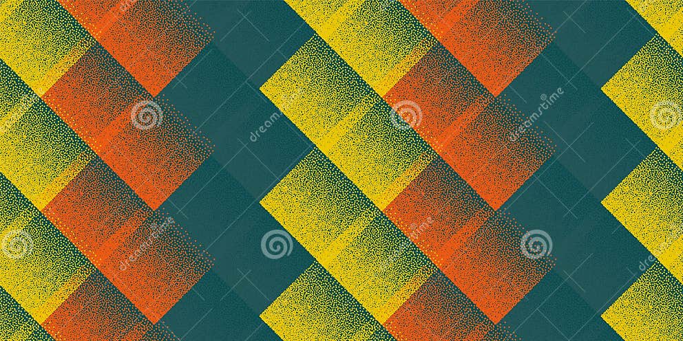 Fade Dotwork Rhombus Shapes Vector Geometric Seamless Pattern. Stock ...