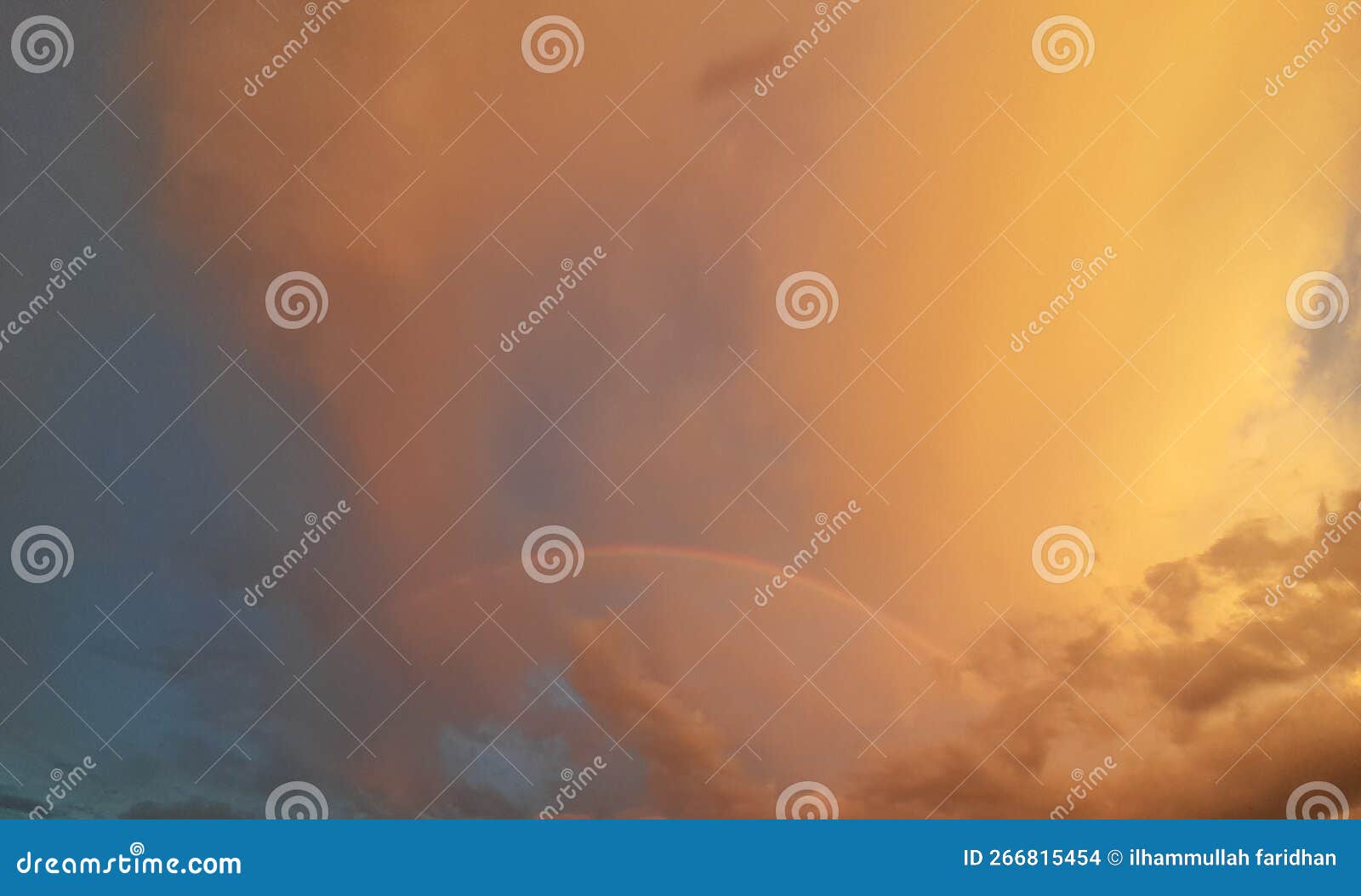 Fade Rainbow on the Orange Sky Stock Photo - Image of quail, orage ...
