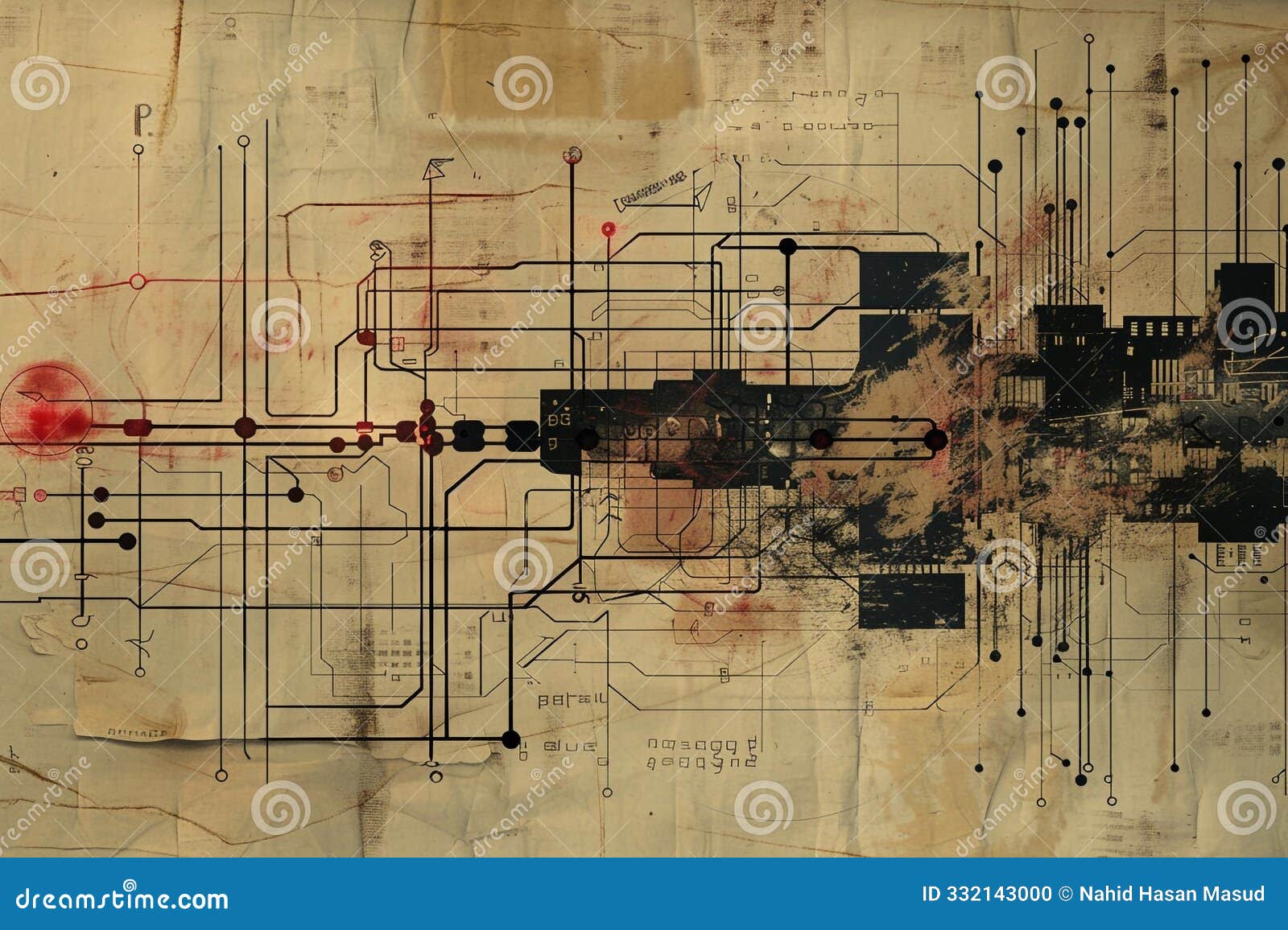 A Faded Circuit Diagram Representing the Loss of Knowledge As ...
