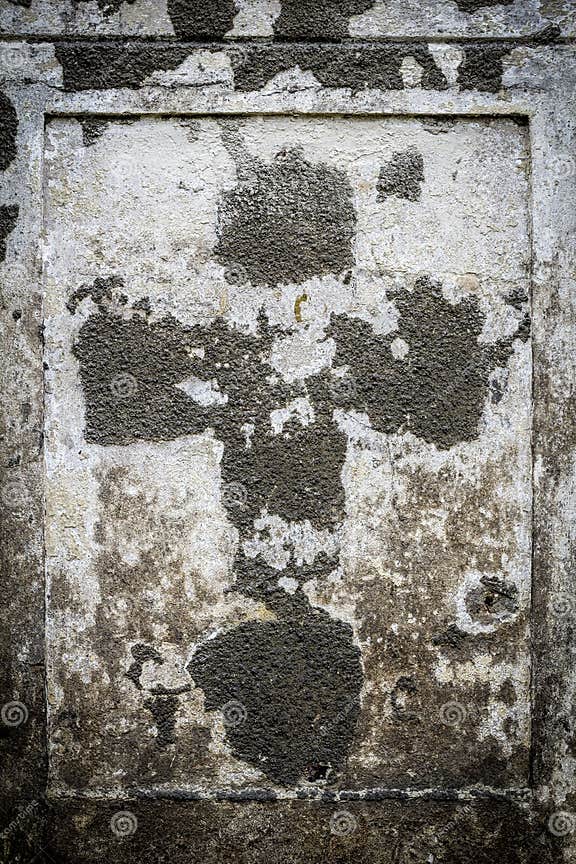 Faded Cross on an Old Parget Wall Stock Photo - Image of detailview ...